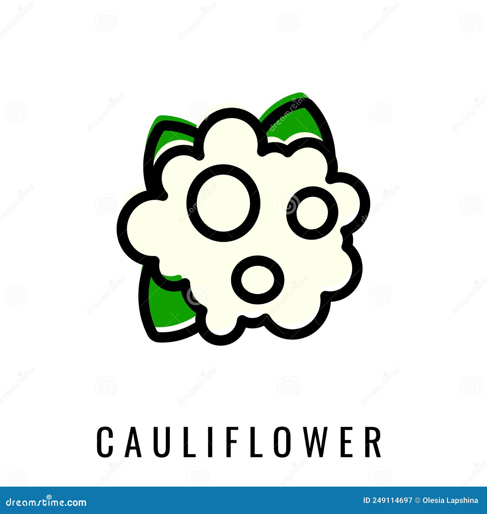 Cauliflower Color Icon. Vector Illustration Cabbage in Line Style ...