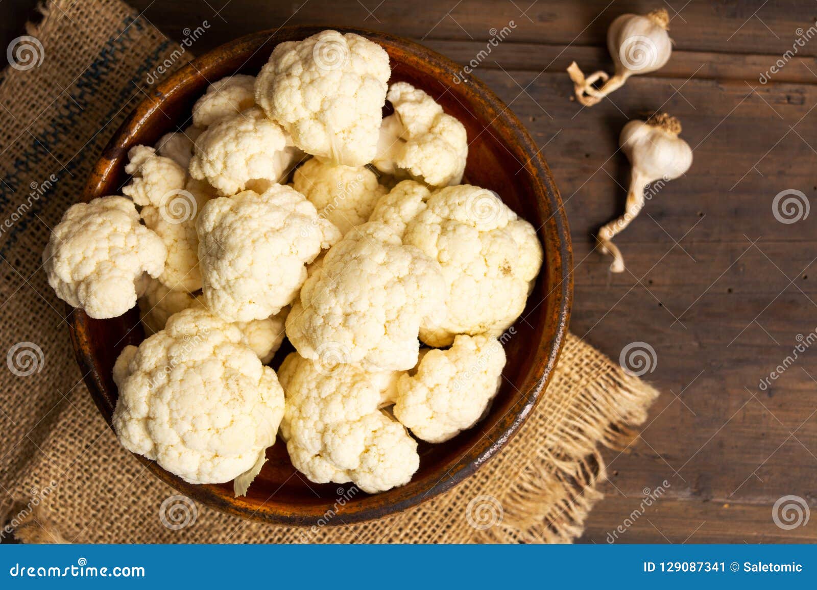 Cauliflower Pieces on a Rustic Table Stock Image - Image of piece ...
