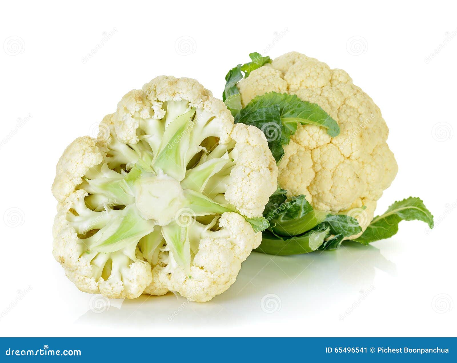 Cauliflower on the White Background Stock Image - Image of leaf, white ...