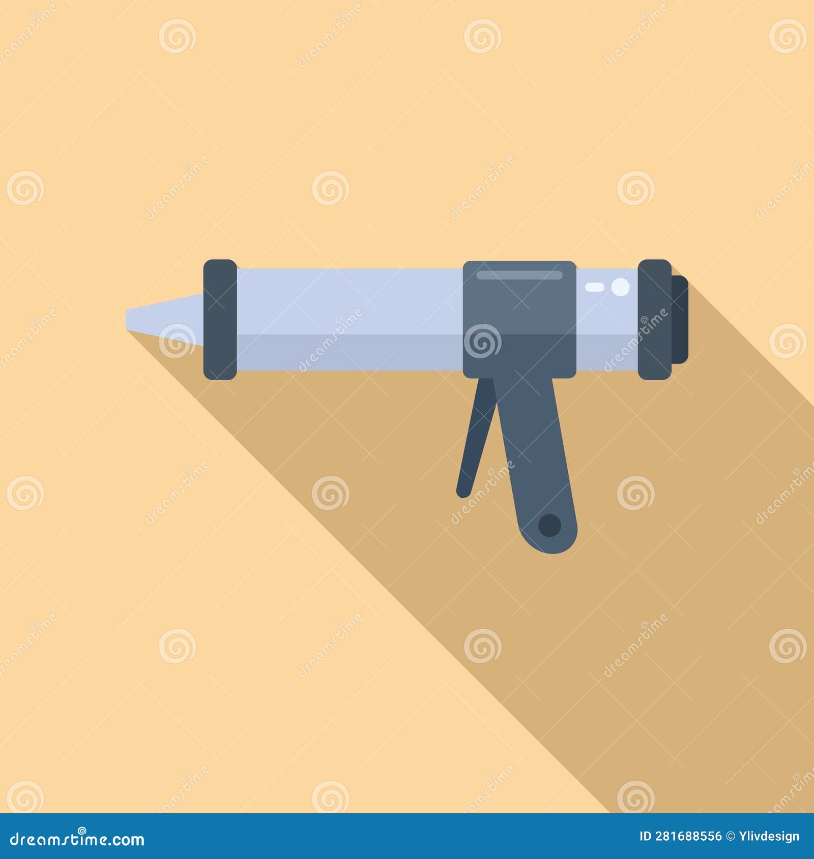 Caulk Gun Icon Flat Vector. Glue Tube Stock Vector - Illustration of ...