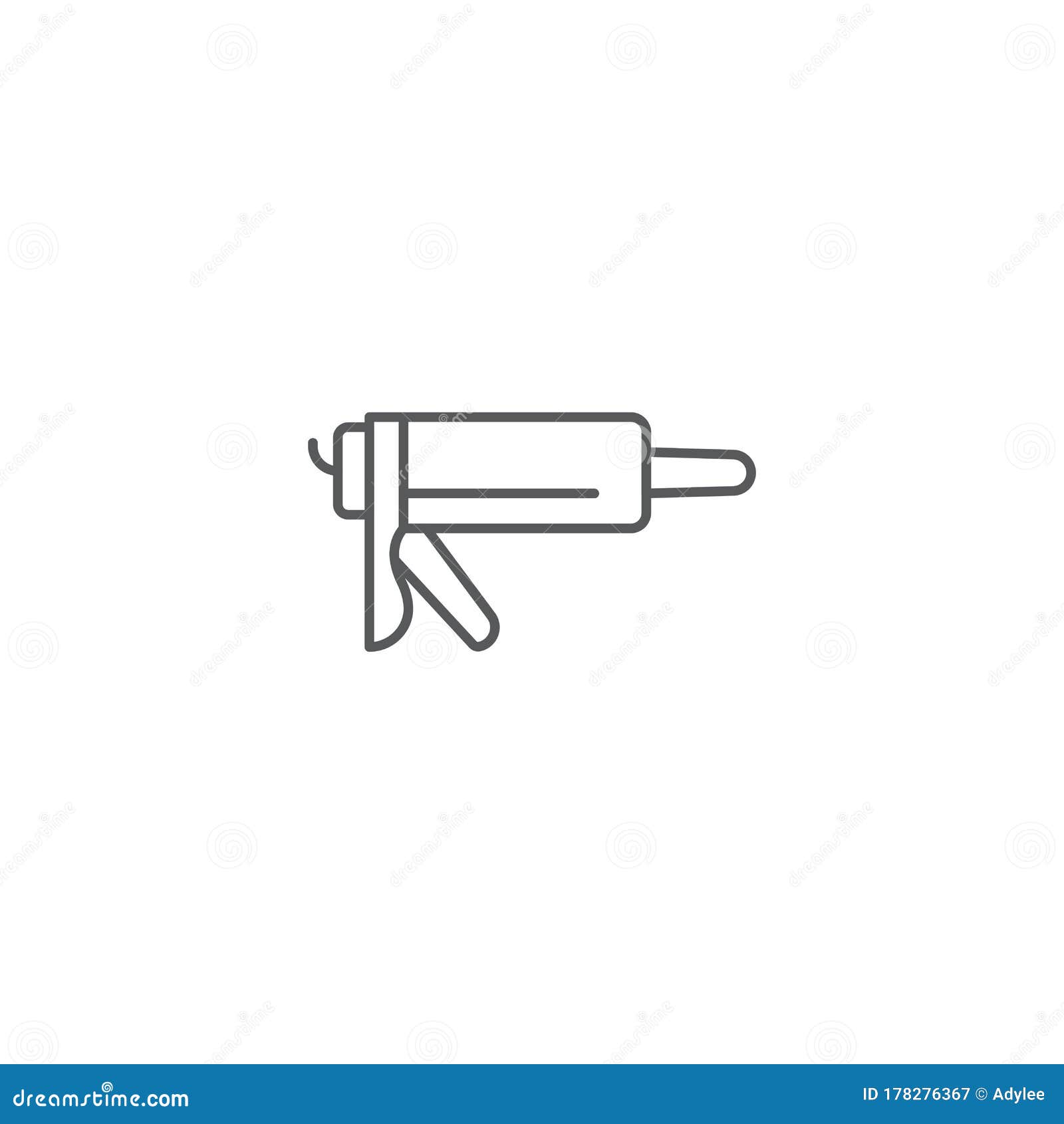 Caulk Gun Vector Icon Symbol Tools Isolated On White Background ...