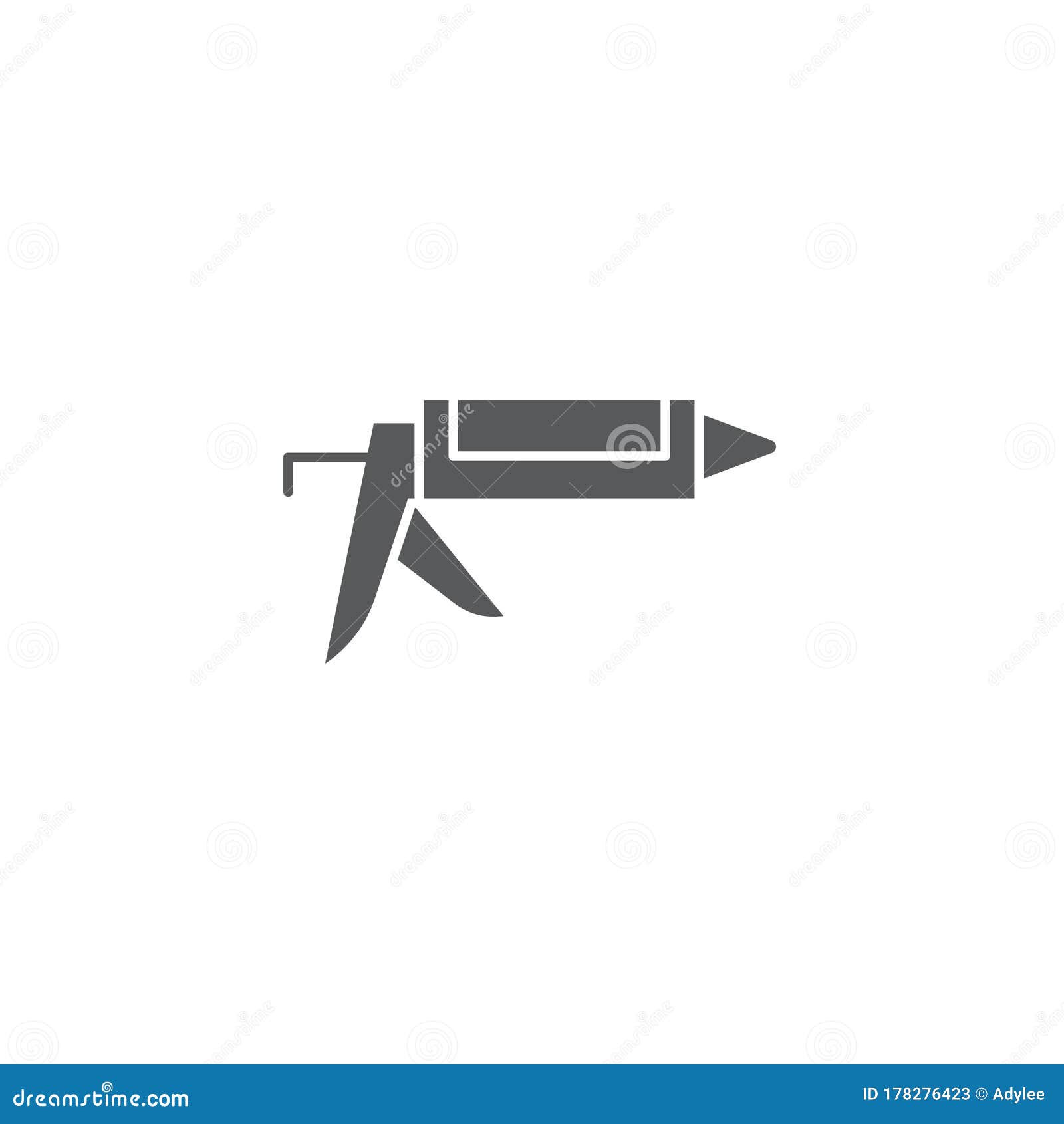 Caulk Gun Vector Icon Symbol Tools Isolated on White Background Stock ...