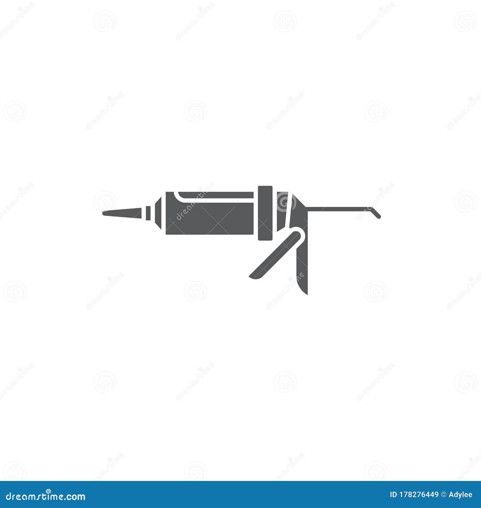 Caulk Gun Vector Icon Symbol Tools Isolated on White Background Stock ...