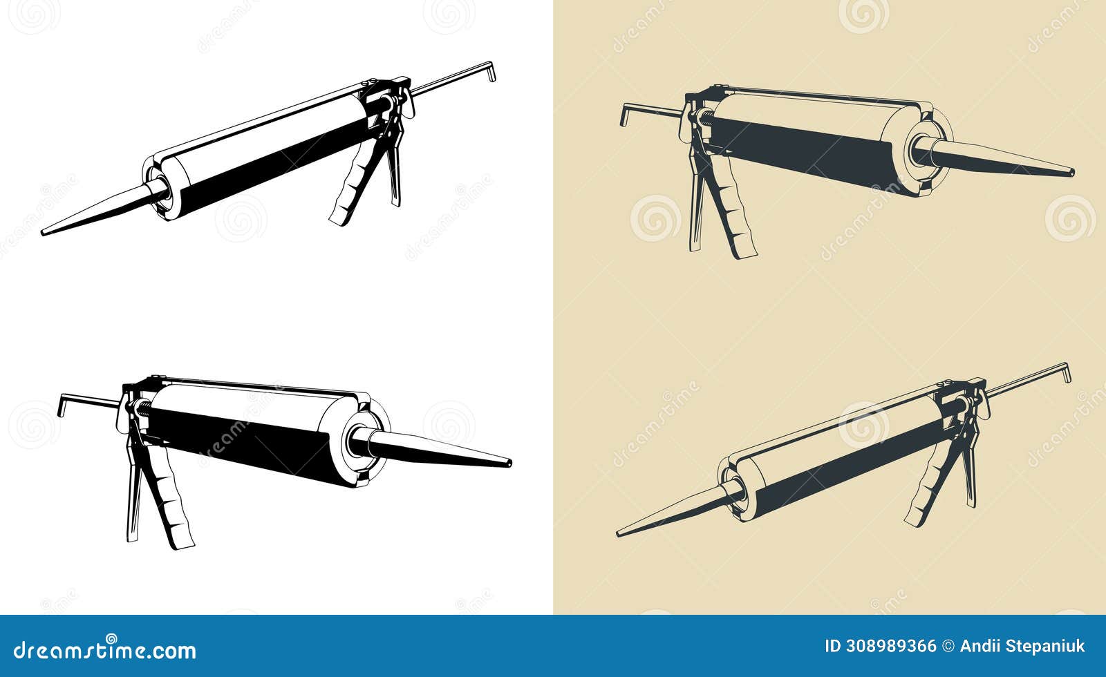 Caulking gun illustrations stock vector. Illustration of silicon ...