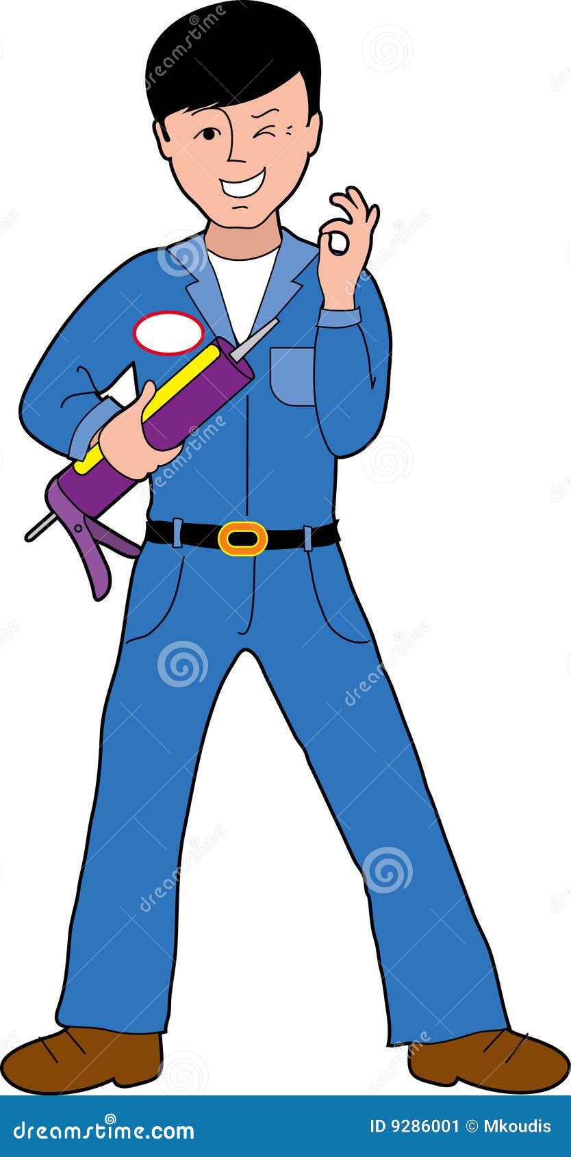 Caulking Guy stock vector. Illustration of occupations - 9286001