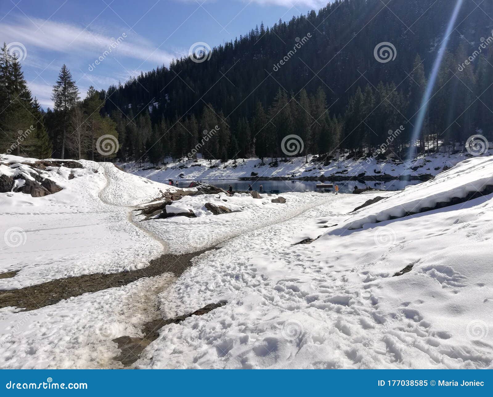 Caumasee in Switzerland stock image. Image of mountains - 177038585