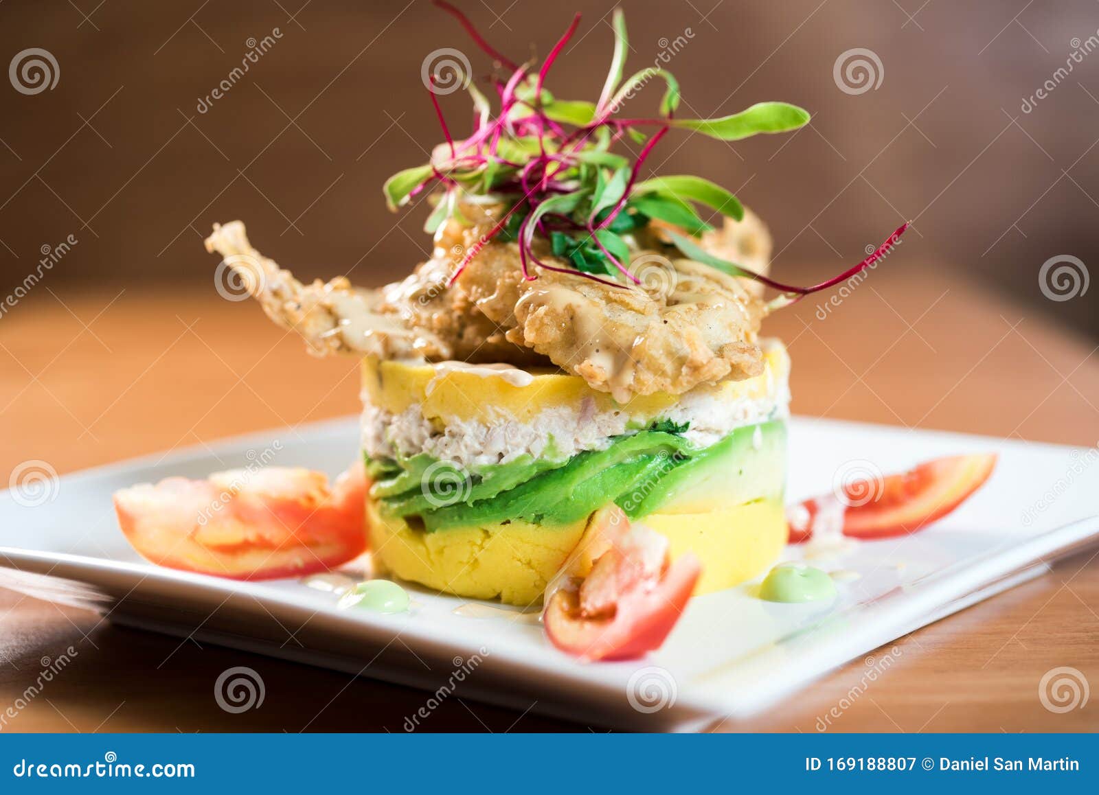 Causa Rellena, a Typical Dish from Peru. Stock Image - Image of mashed ...