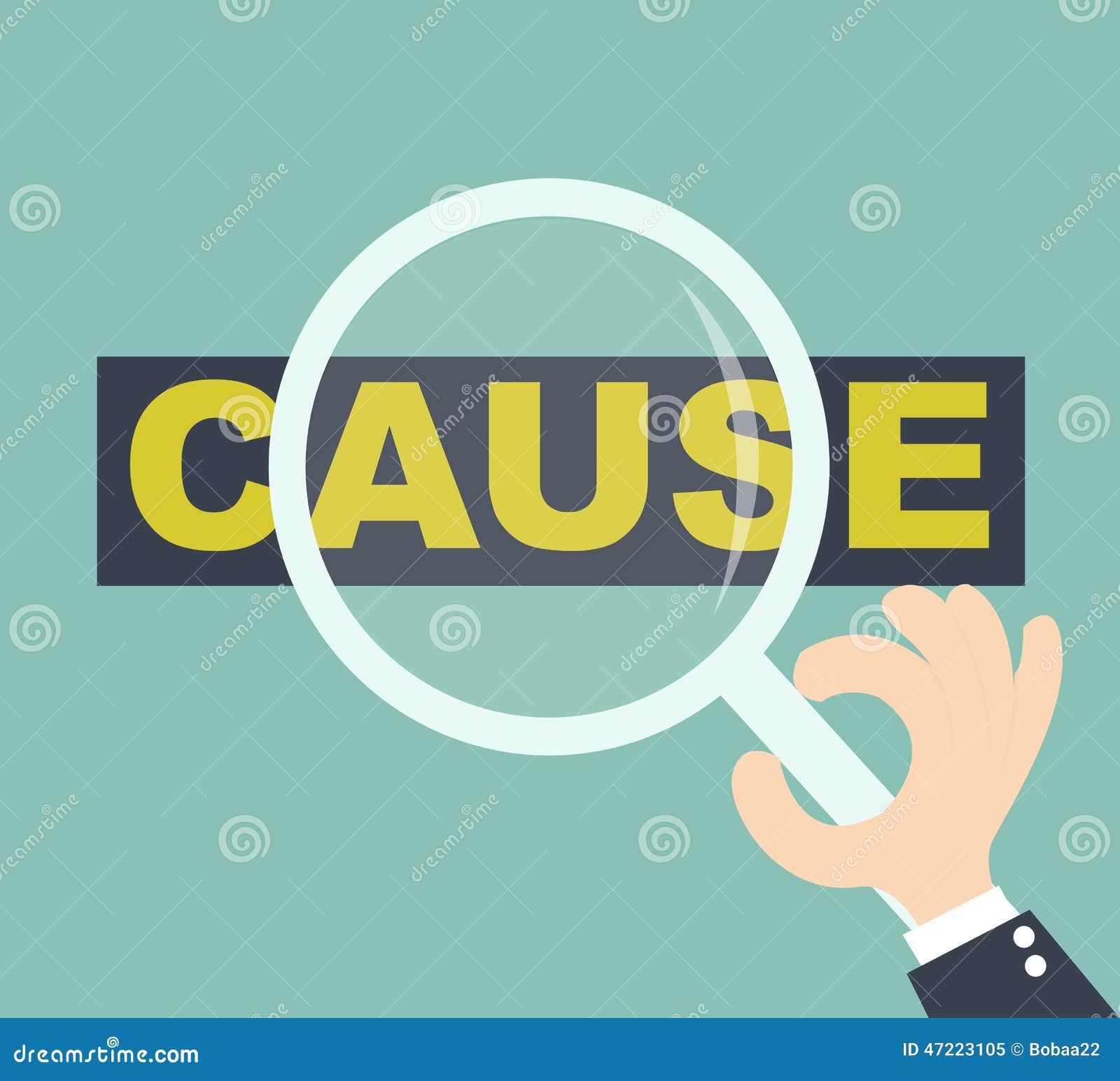 Cause Word D'apparence De Main Par La Loupe Illustration de Vecteur ...
