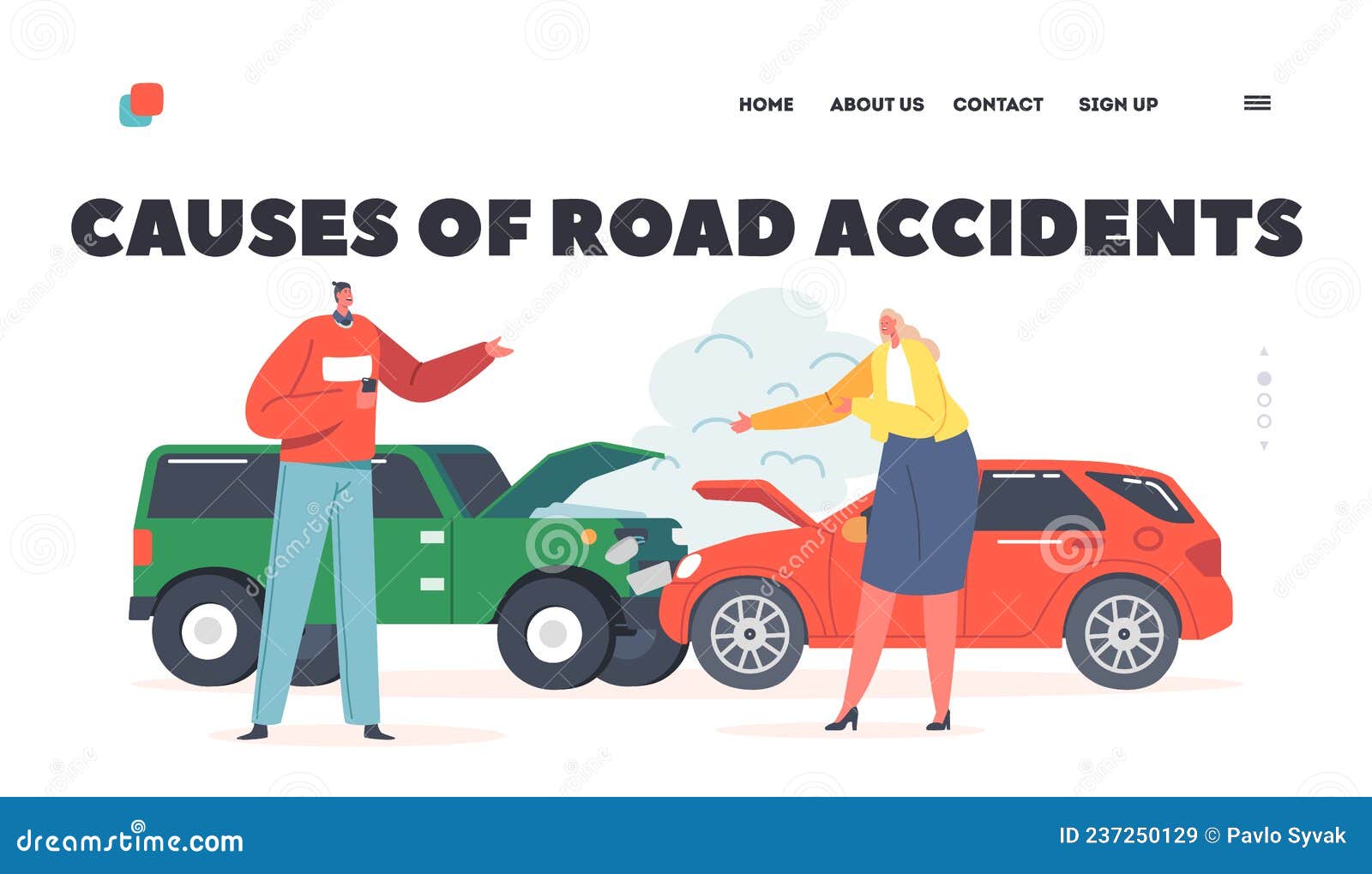 Causes of Road Accidents Landing Page Template. Car Accident on Road ... Causes of Road Accidents Landing Page Template. Car Accident on Road ...