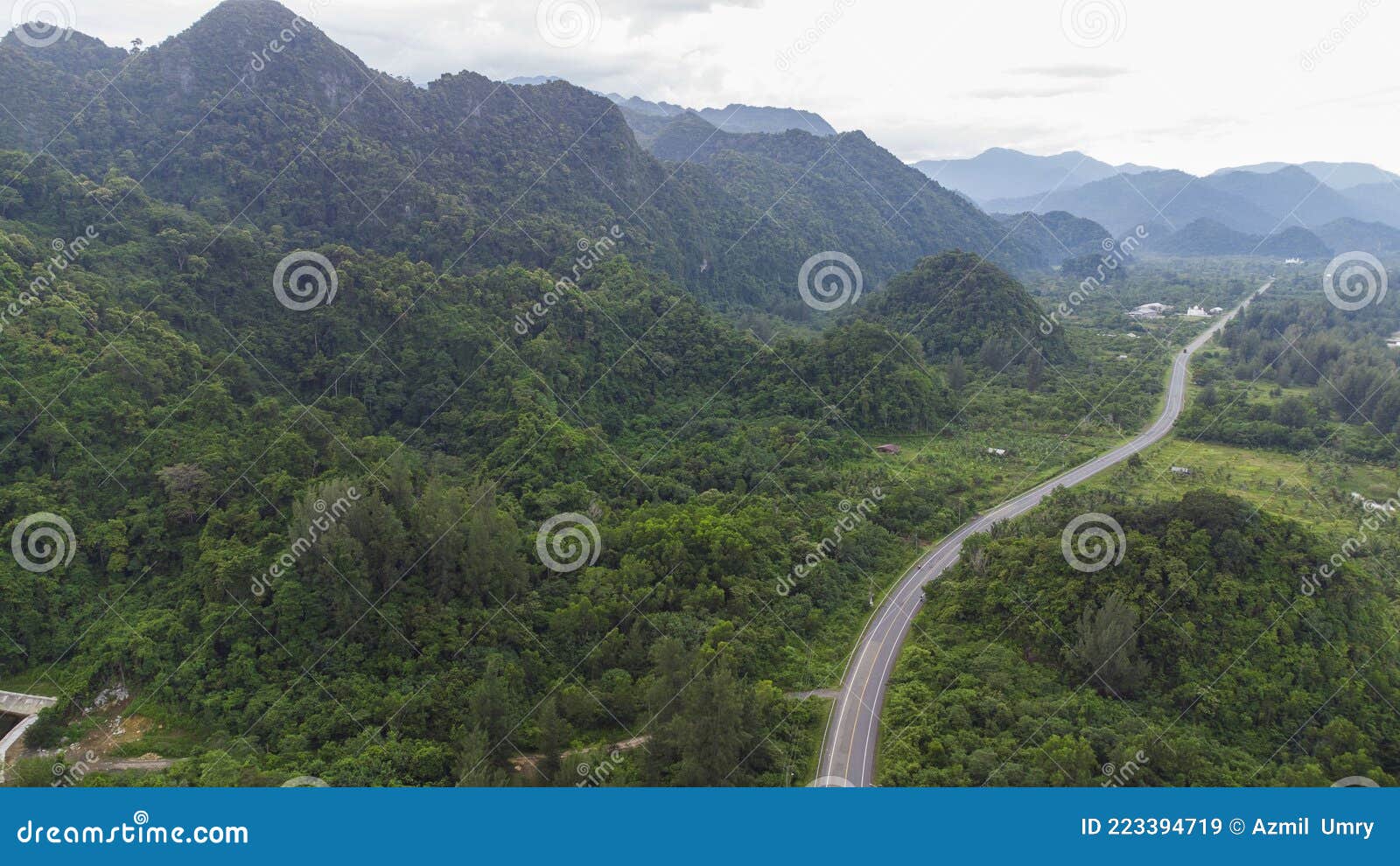 The Causeway on the Edge of the Mountain Stock Image - Image of hill ...