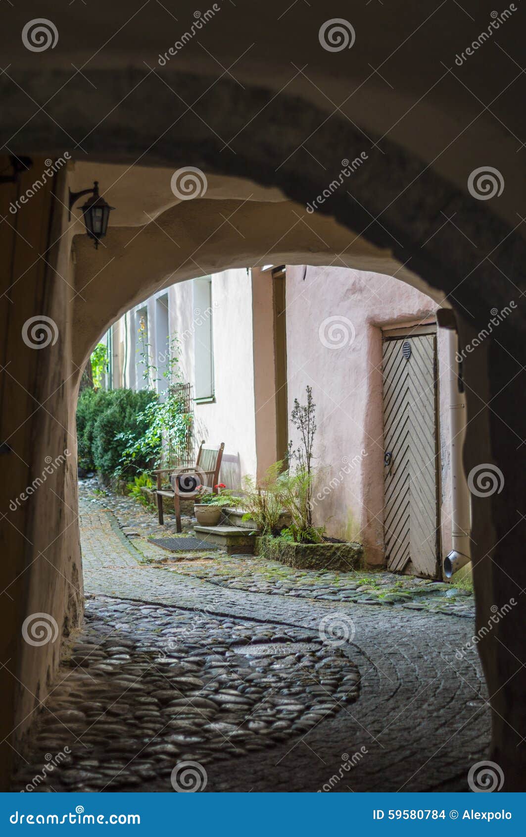 Causeway Leading in Courtyard through Passage Stock Photo - Image of ...
