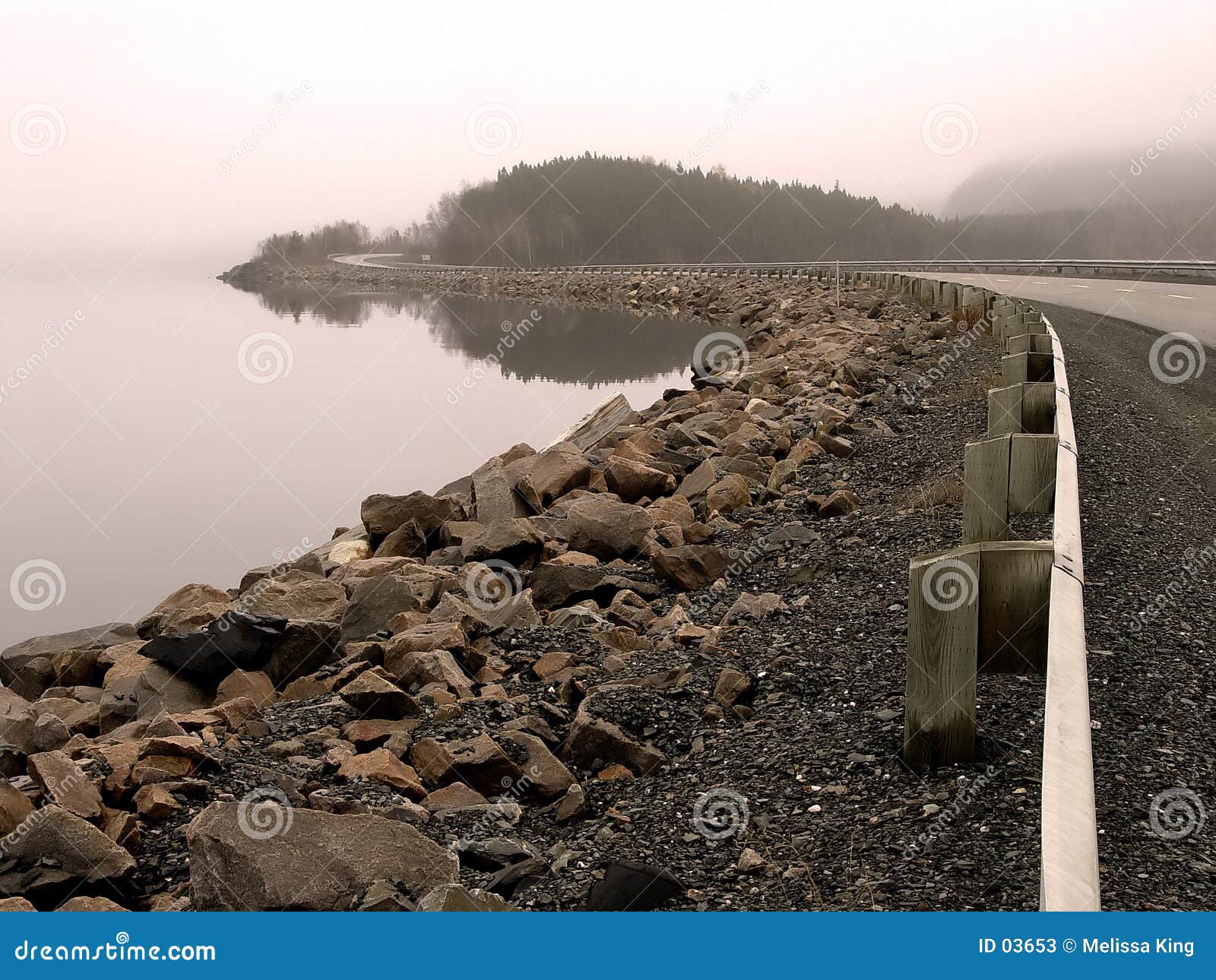 Causeway in the Morning stock image. Image of road, rocks - 3653