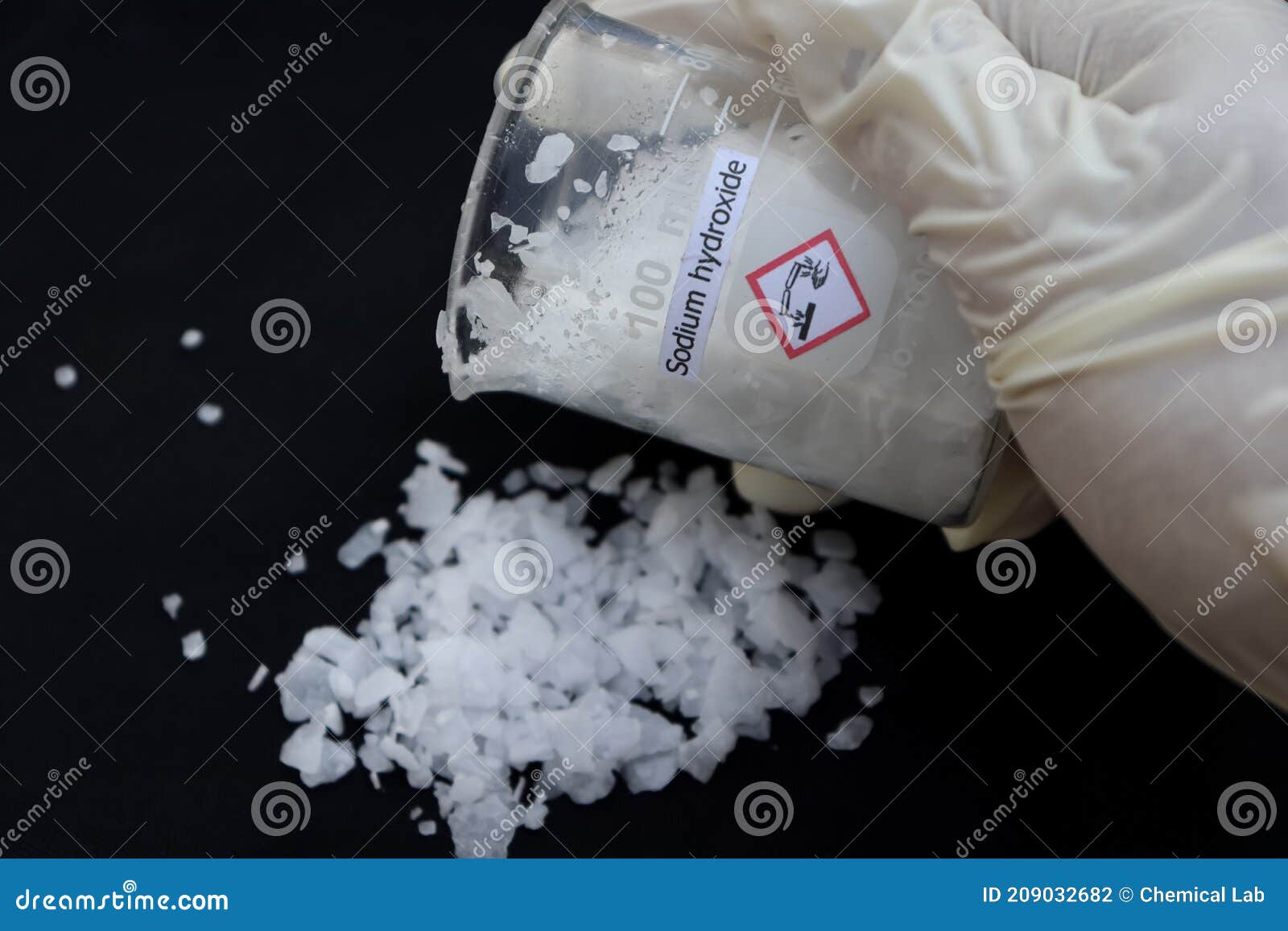 Caustic Soda In Bottle, Chemical In The Laboratory Royalty-Free Stock ...