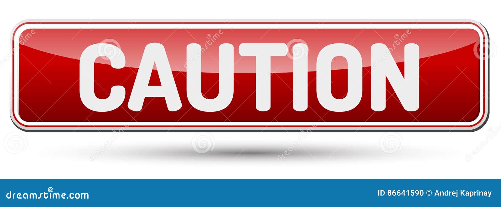 CAUTION - Abstract Beautiful Button with Text. Stock Vector ...