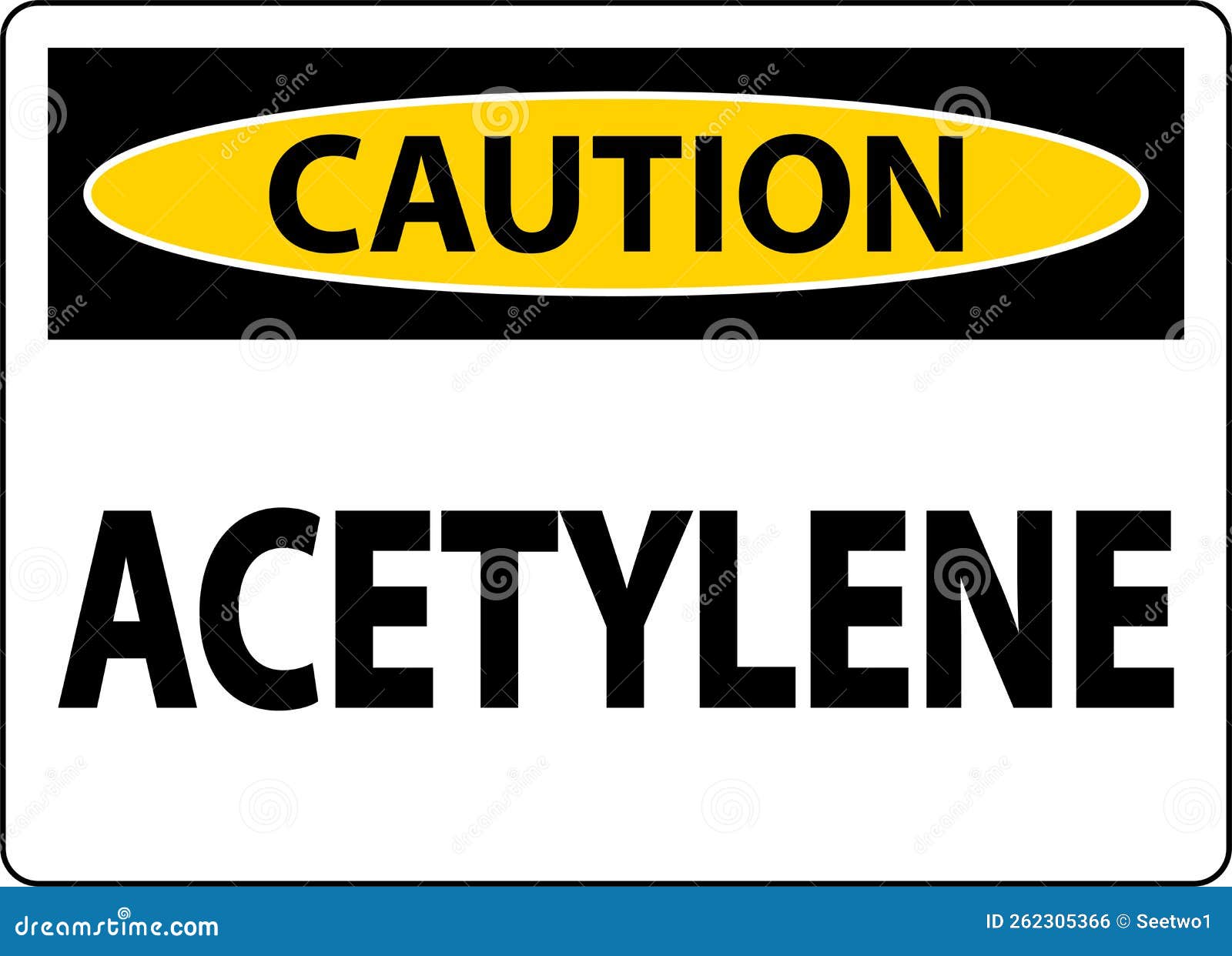 Caution Acetylene Symbol Sign, Vector Illustration, Isolate On White ...