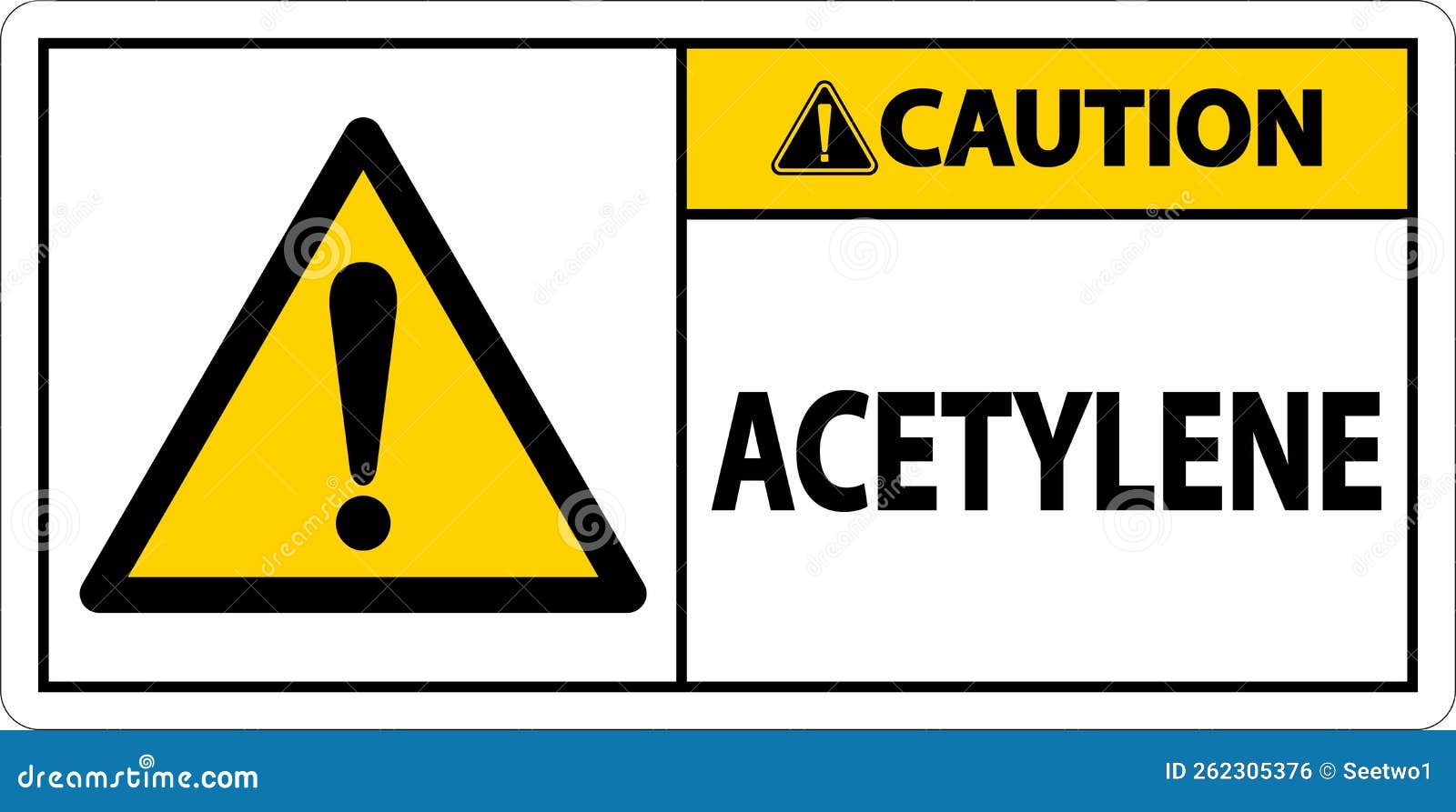 Caution Acetylene Sign On White Background Vector Illustration ...