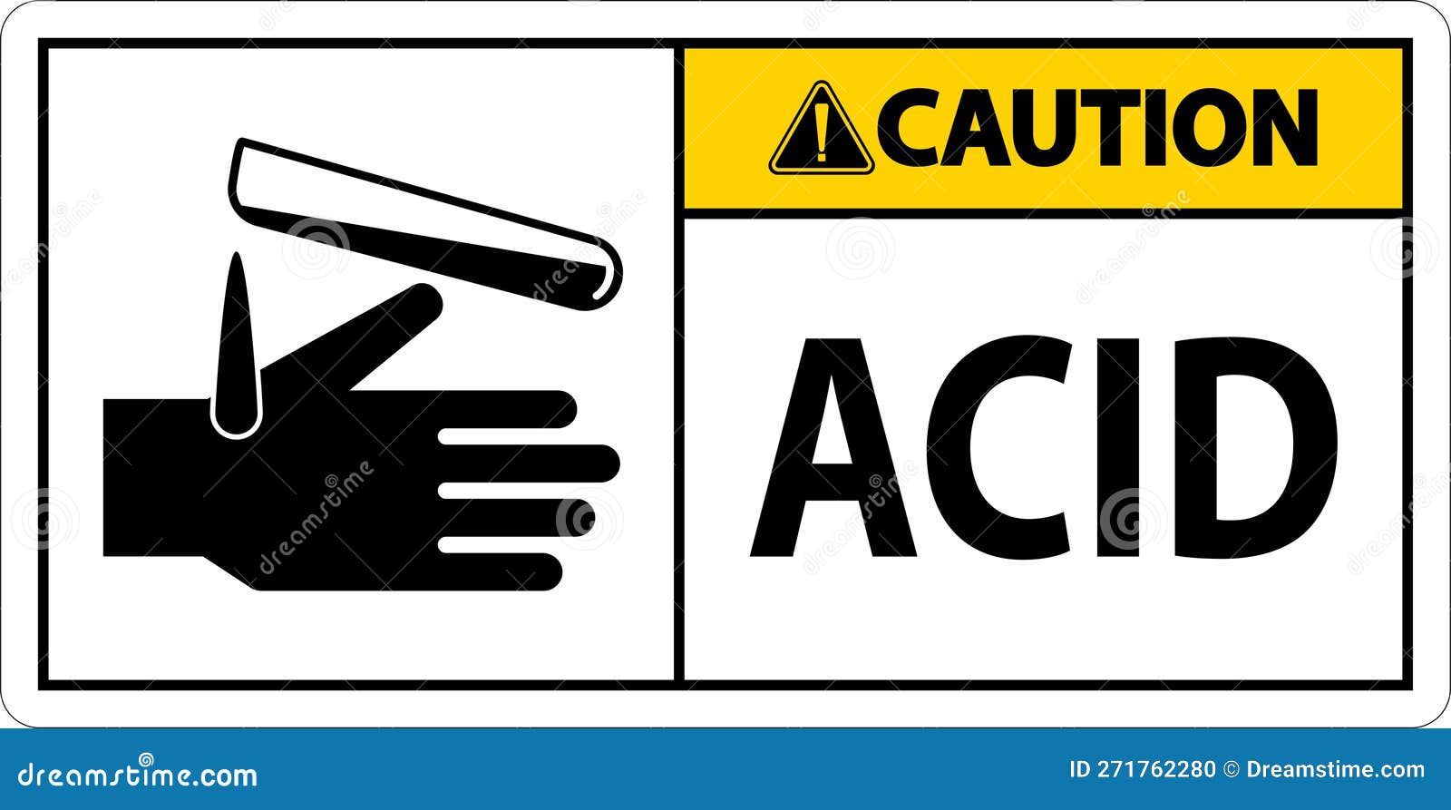 Caution Acid Sign on White Background Stock Vector - Illustration of ...
