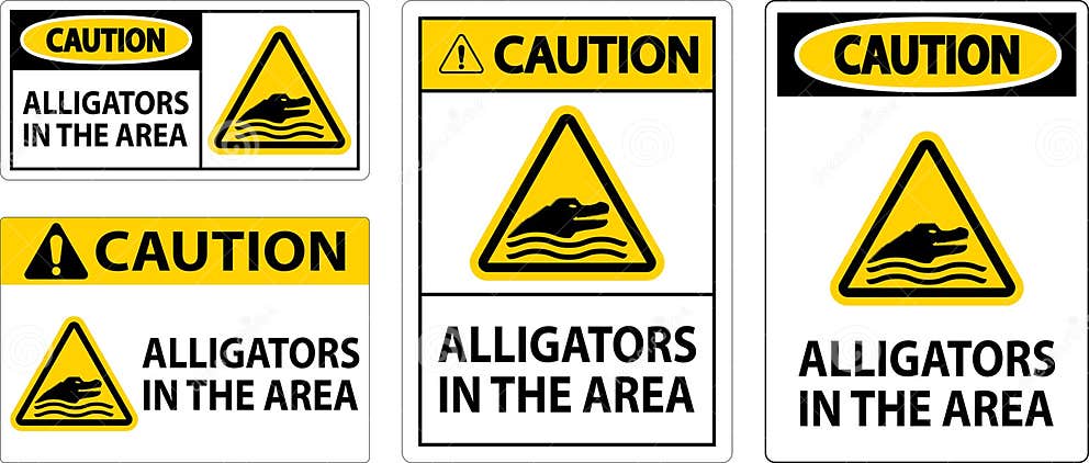 Caution Alligators in the Area Sign Stock Vector - Illustration of ...
