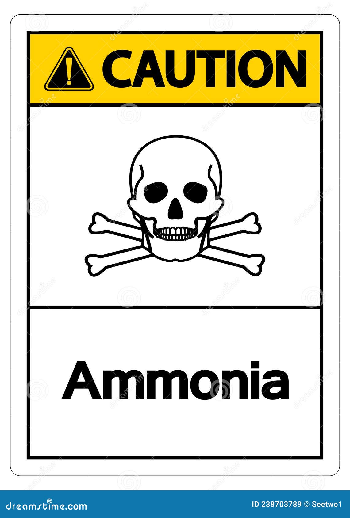 Caution Ammonia Symbol Sign,Vector Illustration, Isolate On White ...