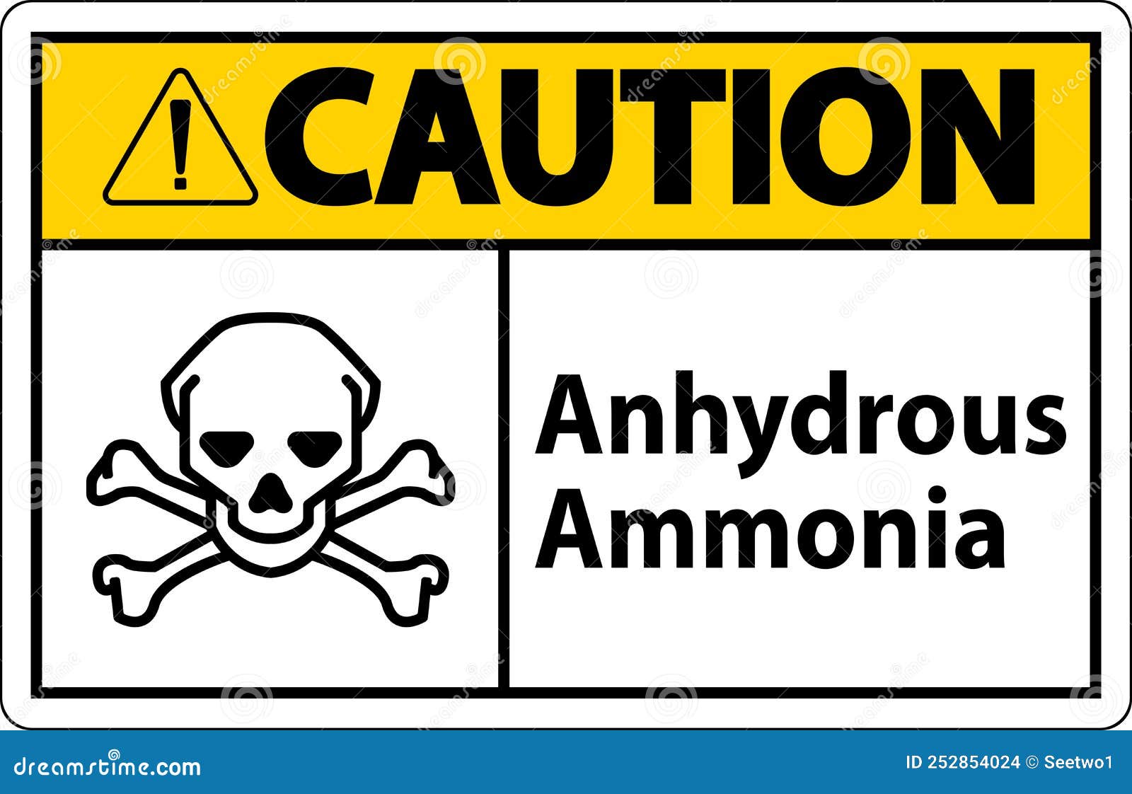 Caution Anhydrous Ammonia Sign On White Background Vector Illustration ...