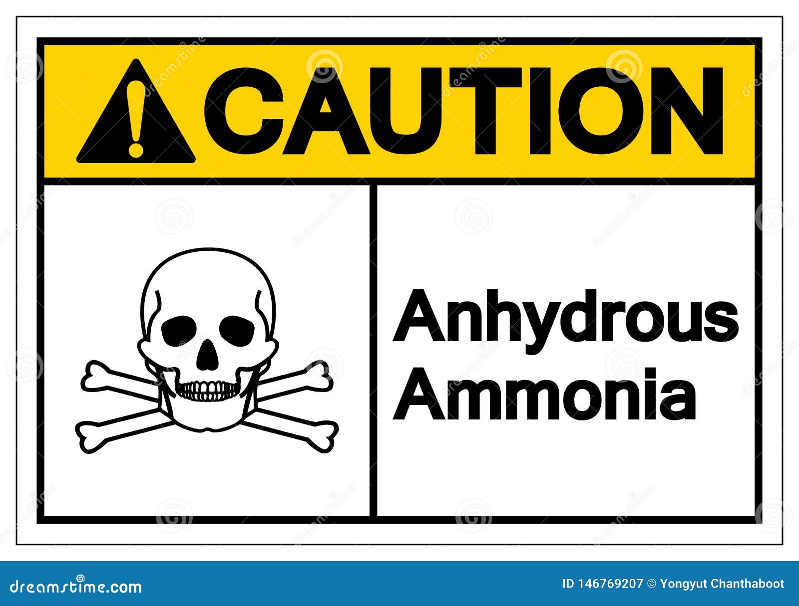 Caution Anhydrous Ammonia Symbol Sign, Vector Illustration, Isolate on ...