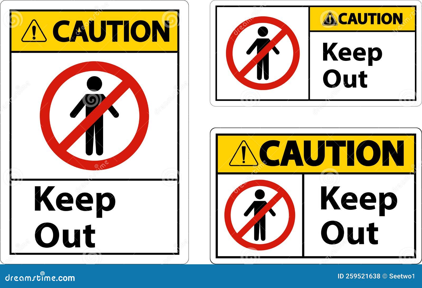 Caution Area Keep Out Sign on White Background Stock Vector ...