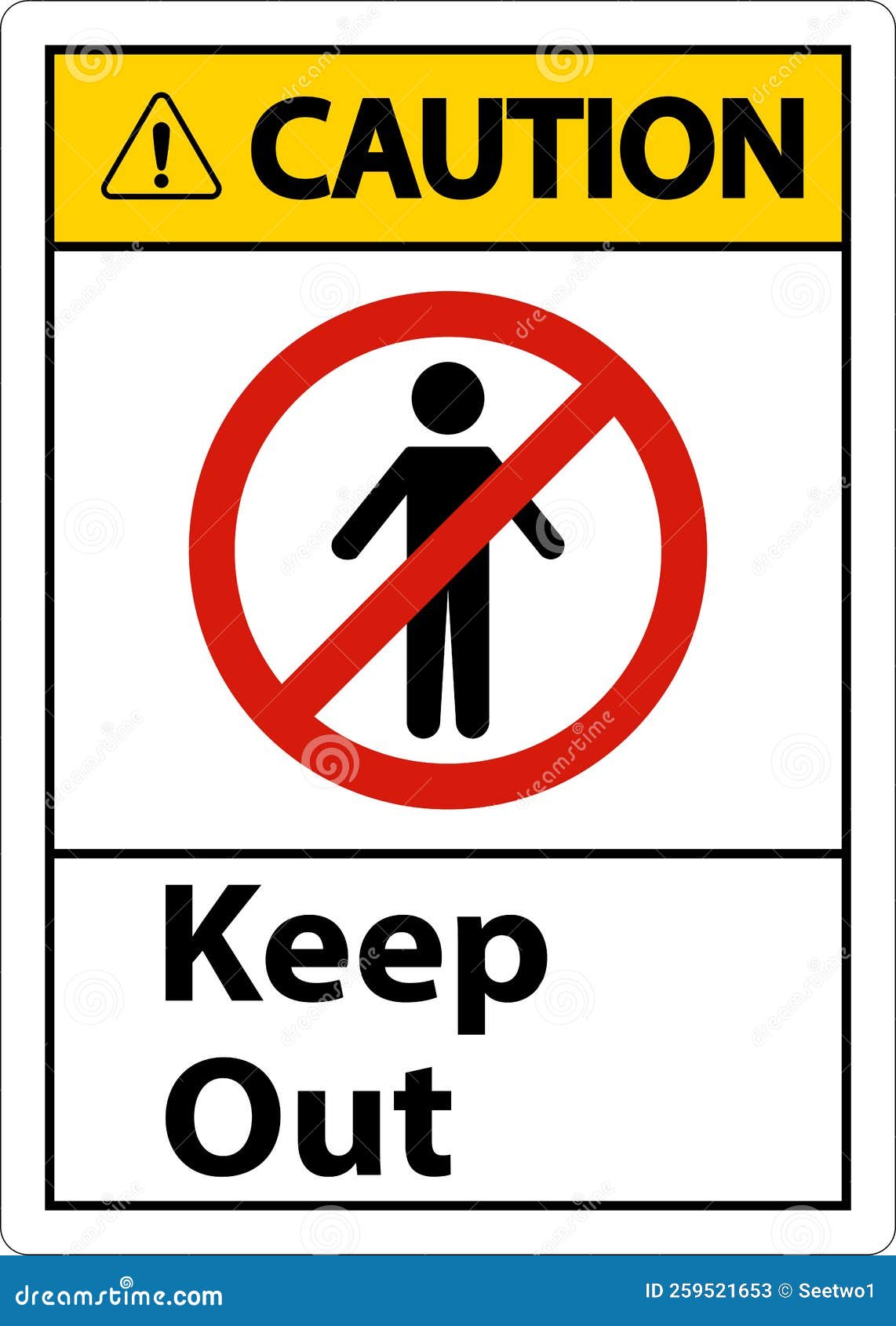 Caution Area Keep Out Sign on White Background Stock Vector ...