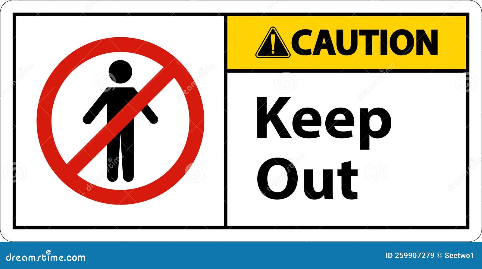 Caution Area Keep Out Sign on White Background Stock Vector ...