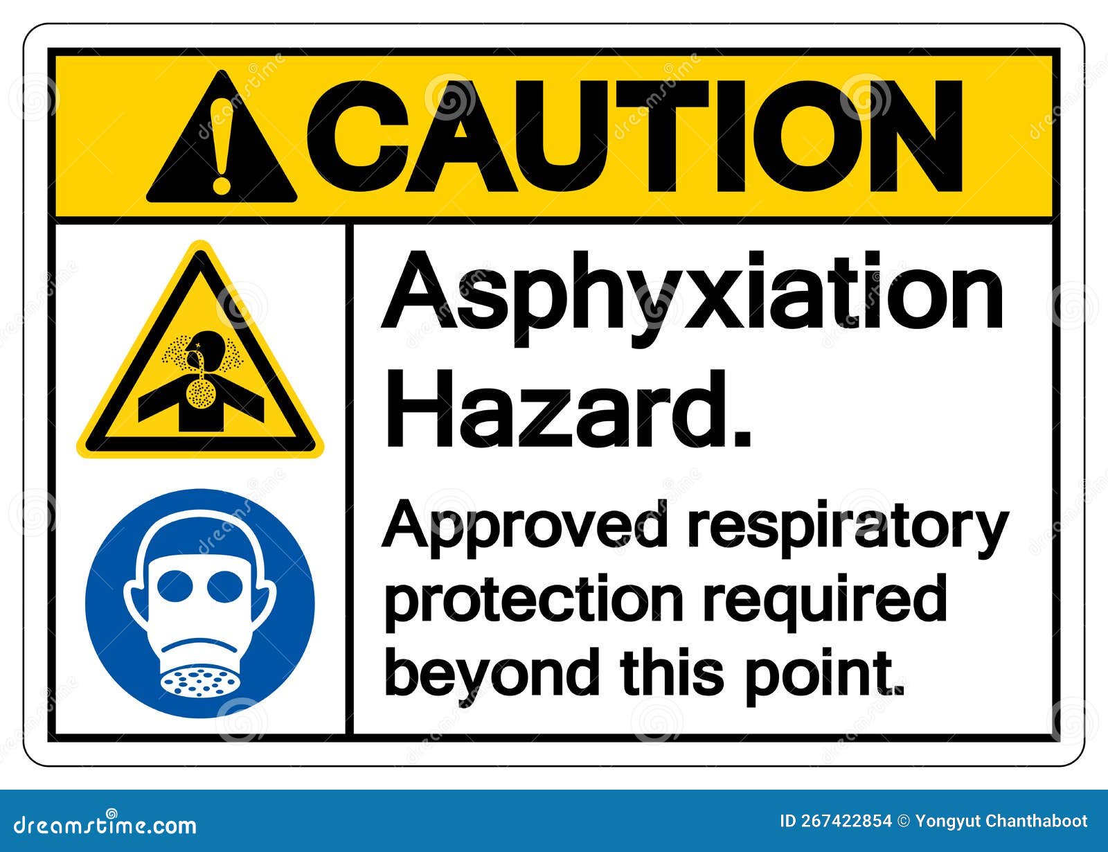 Caution Asphyxiation Hazard Symbol Sign, Vector Illustration, Isolate ...
