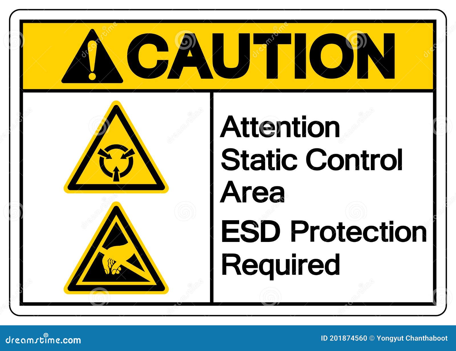 Caution Attention Static Control Area Esd Protection Required Symbol