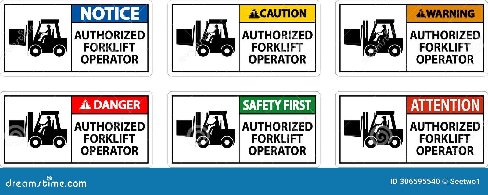 Caution Authorized Forklift Operator Sign Stock Vector - Illustration ...