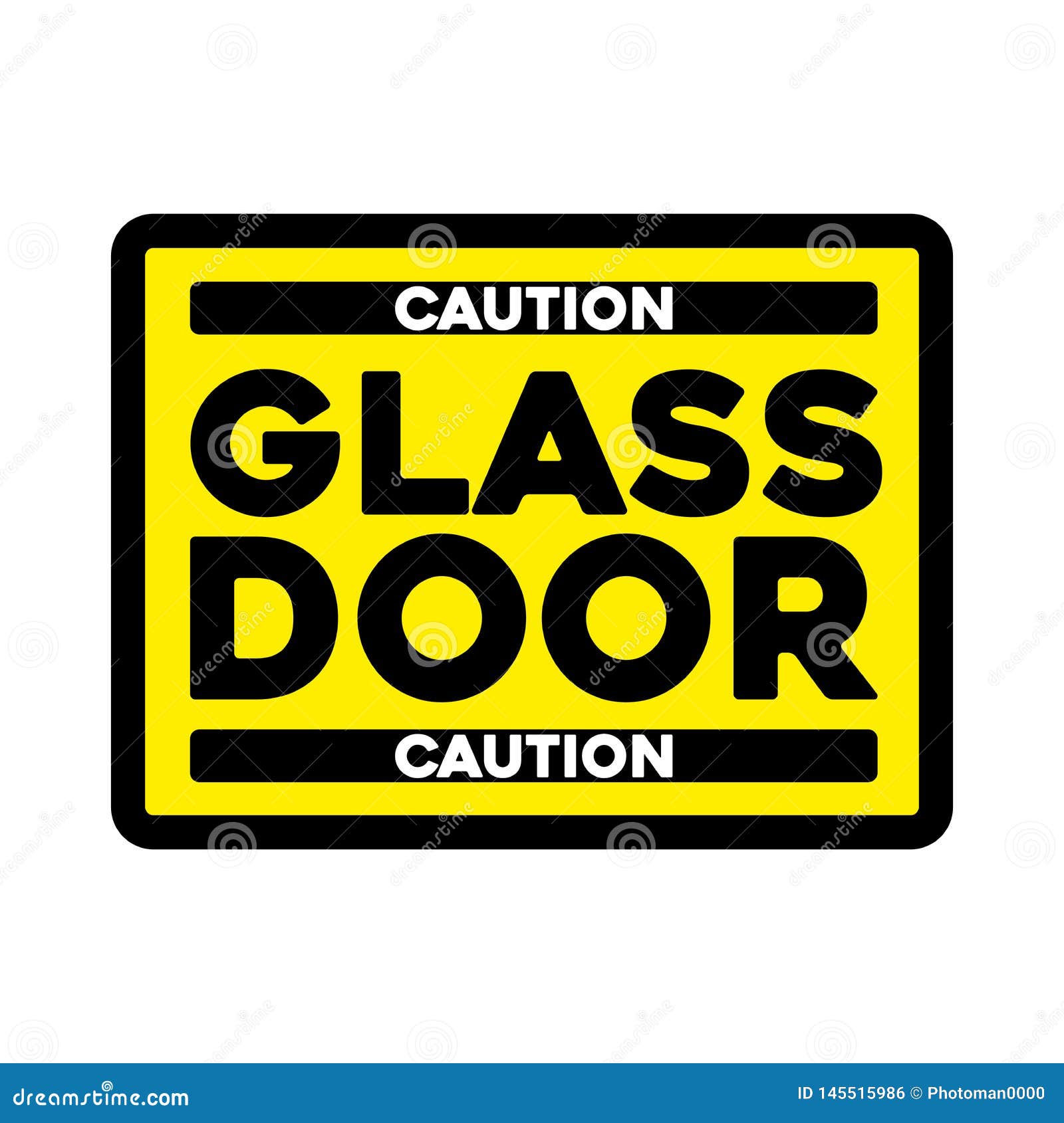 Caution Automatic Glass Door Sticker Isolated Stock Vector ...