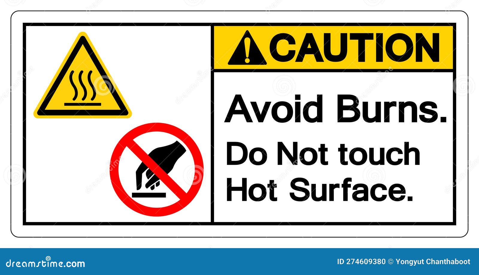 Caution Avoid Burns Do Not Touch Hot Surface Symbol Sign, Vector ...