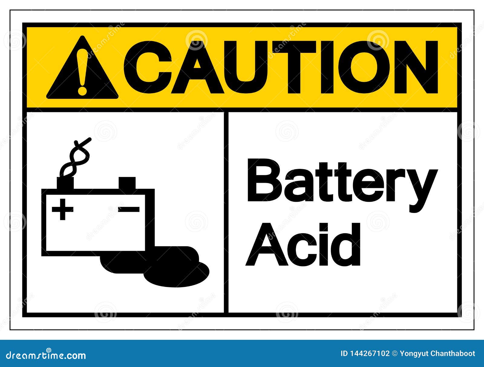 Caution Battery Acid Symbol Sign, Vector Illustration, Isolate on White ...
