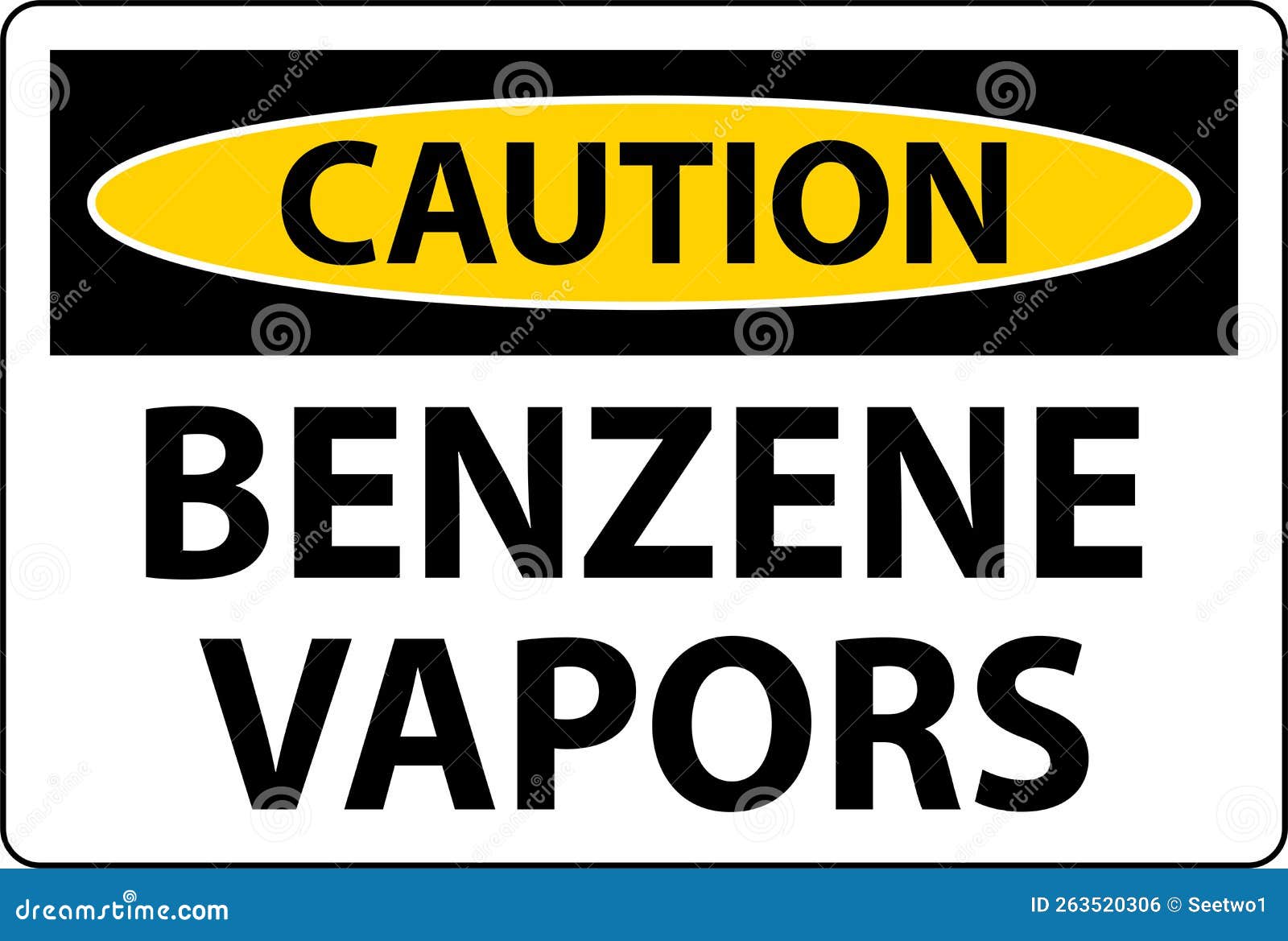 Caution Benzene Vapors Sign on White Background Stock Vector ...