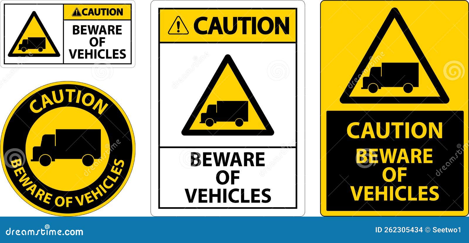 Caution Beware of Vehicles Sign on White Background Stock Vector ...