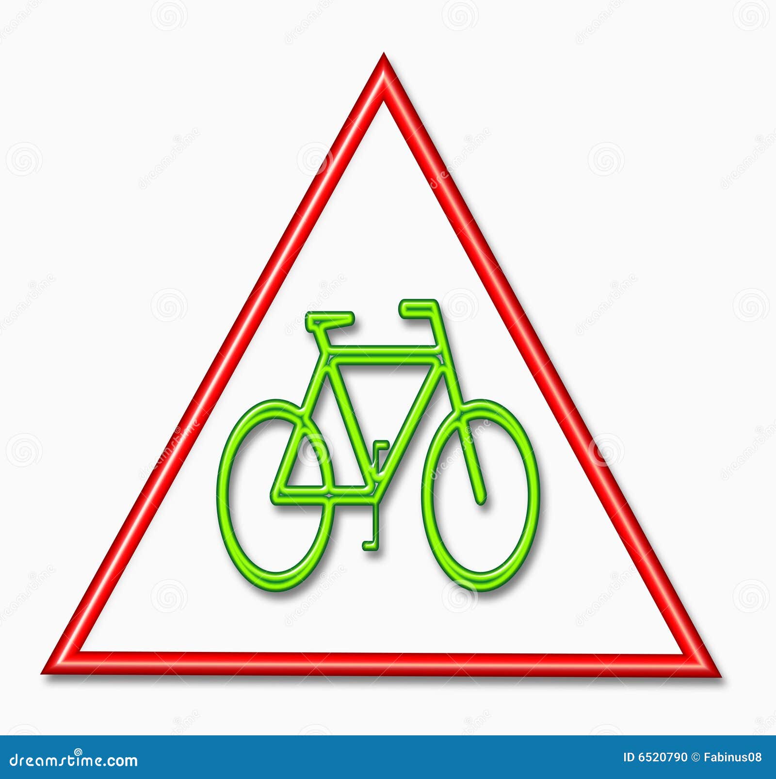 Caution bike sign stock illustration. Illustration of navigation - 6520790