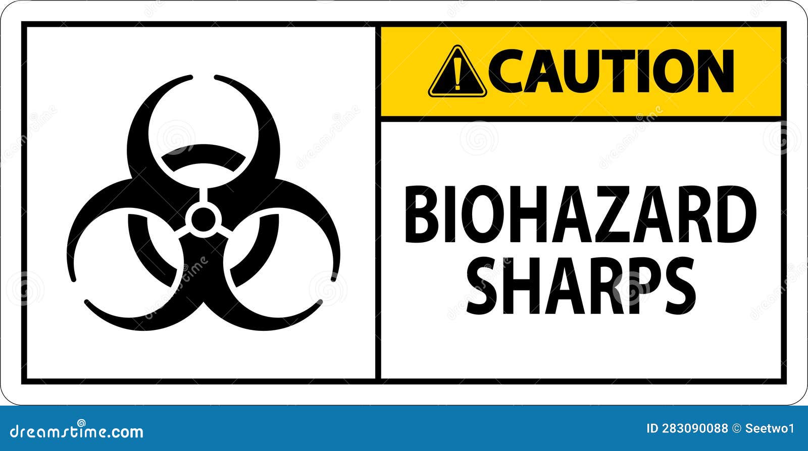 Caution Biohazard Label, Biohazard Sharps Stock Vector - Illustration ...
