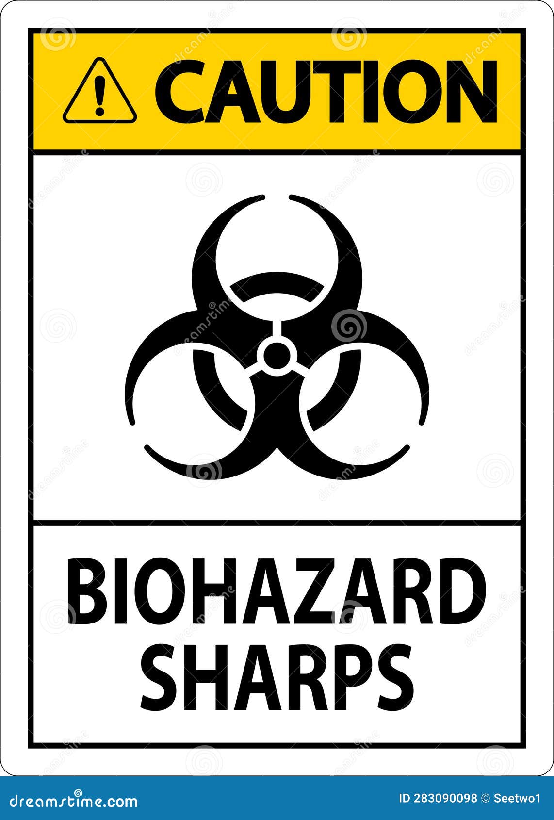 Caution Sharps Disposal Symbol Sign, Vector Illustration, Isolated On ...