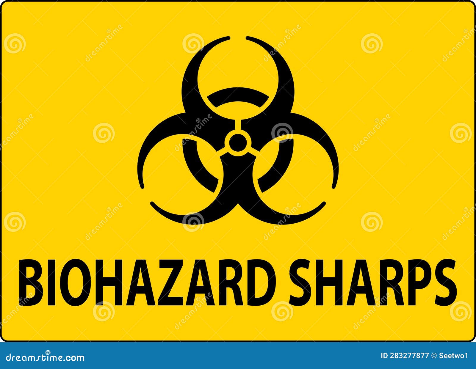 Caution Biohazard Label, Biohazard Sharps Stock Vector - Illustration ...