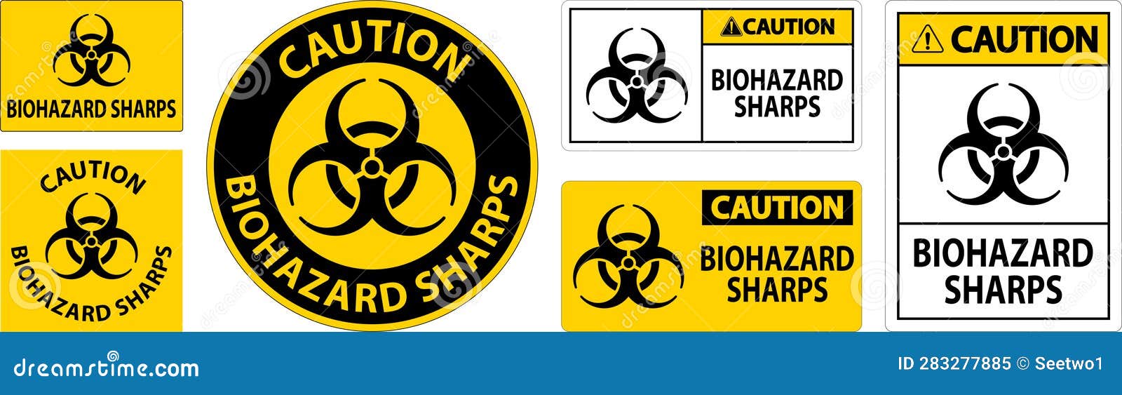Caution Sharps Disposal Symbol Sign, Vector Illustration, Isolated On ...