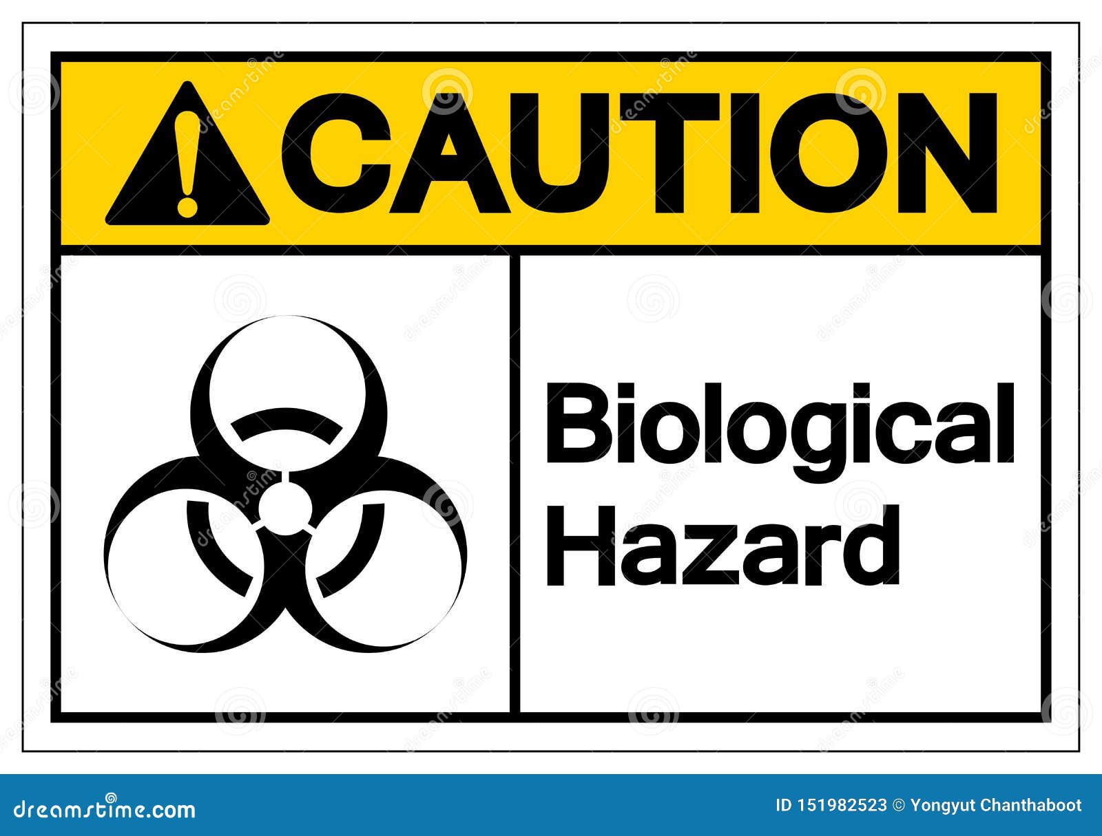 Caution Biological Hazard Symbol Sign, Vector Illustration, Isolate On ...