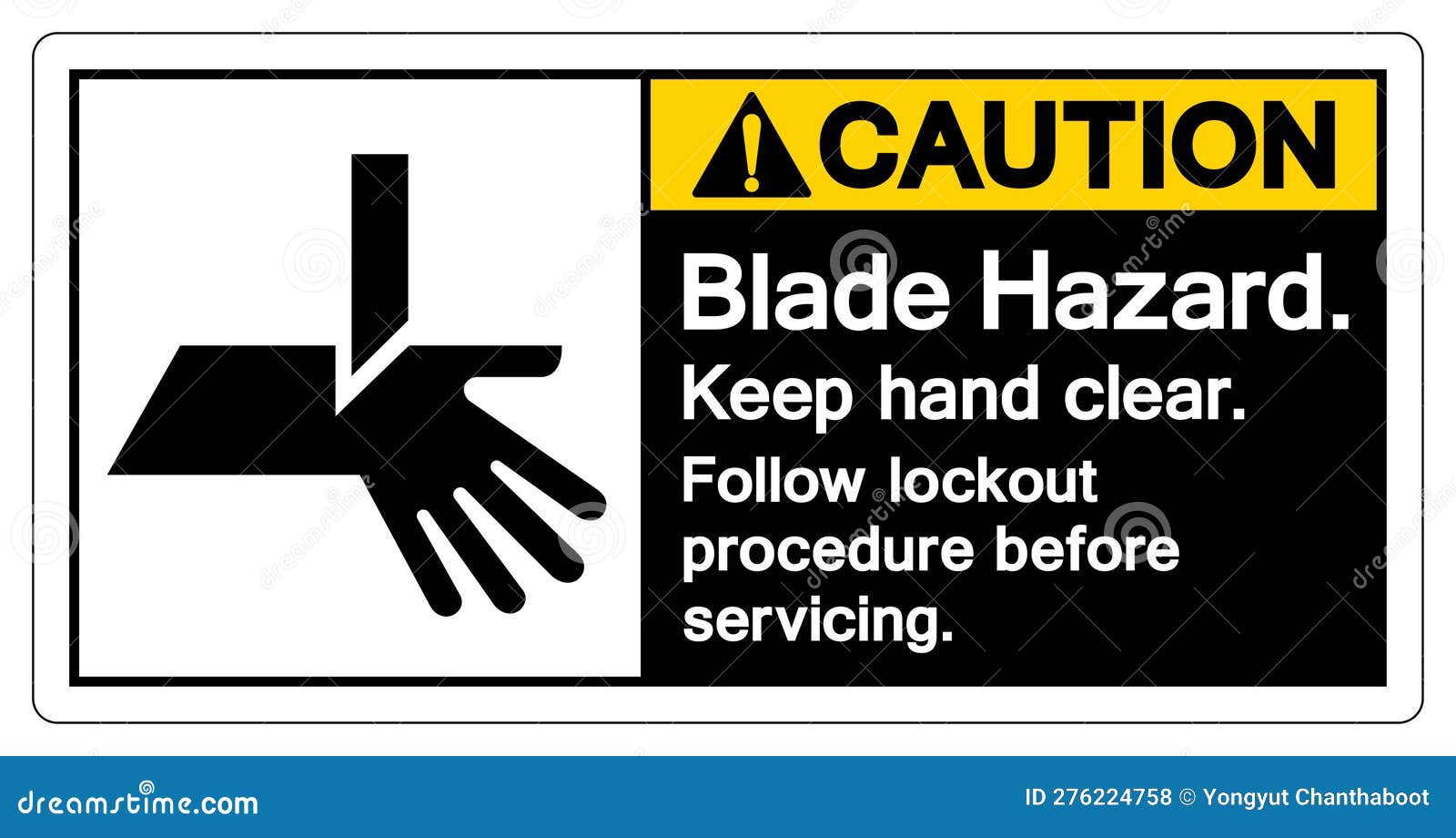 Caution Blade Hazard Keep Hand Clear Follow Lockout Procedure before ...