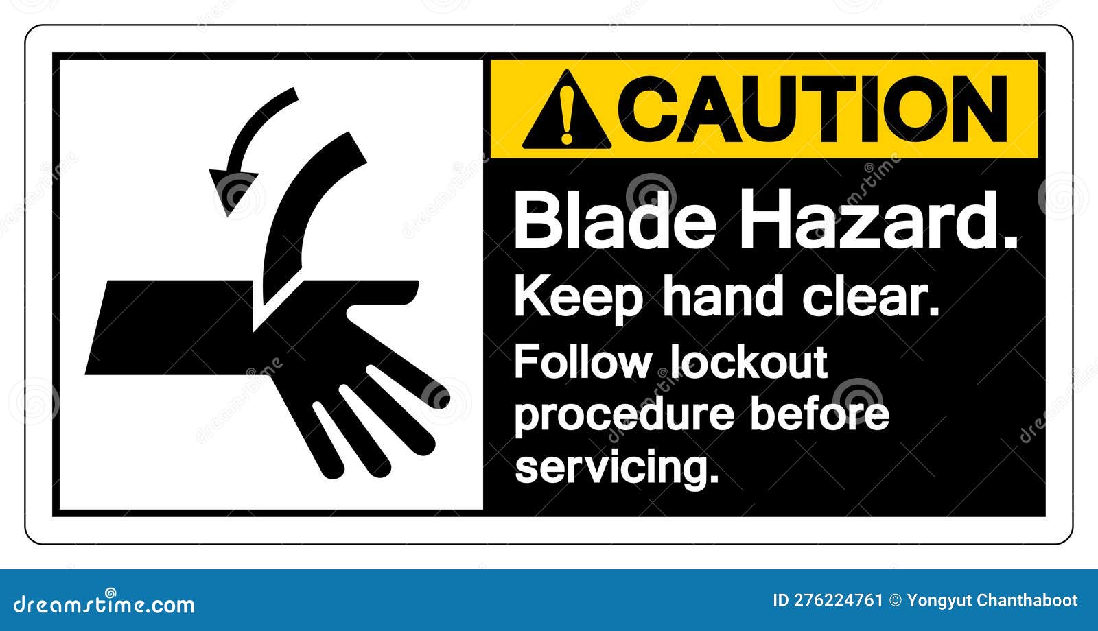 Caution Blade Hazard Keep Hand Clear Follow Lockout Procedure before ...