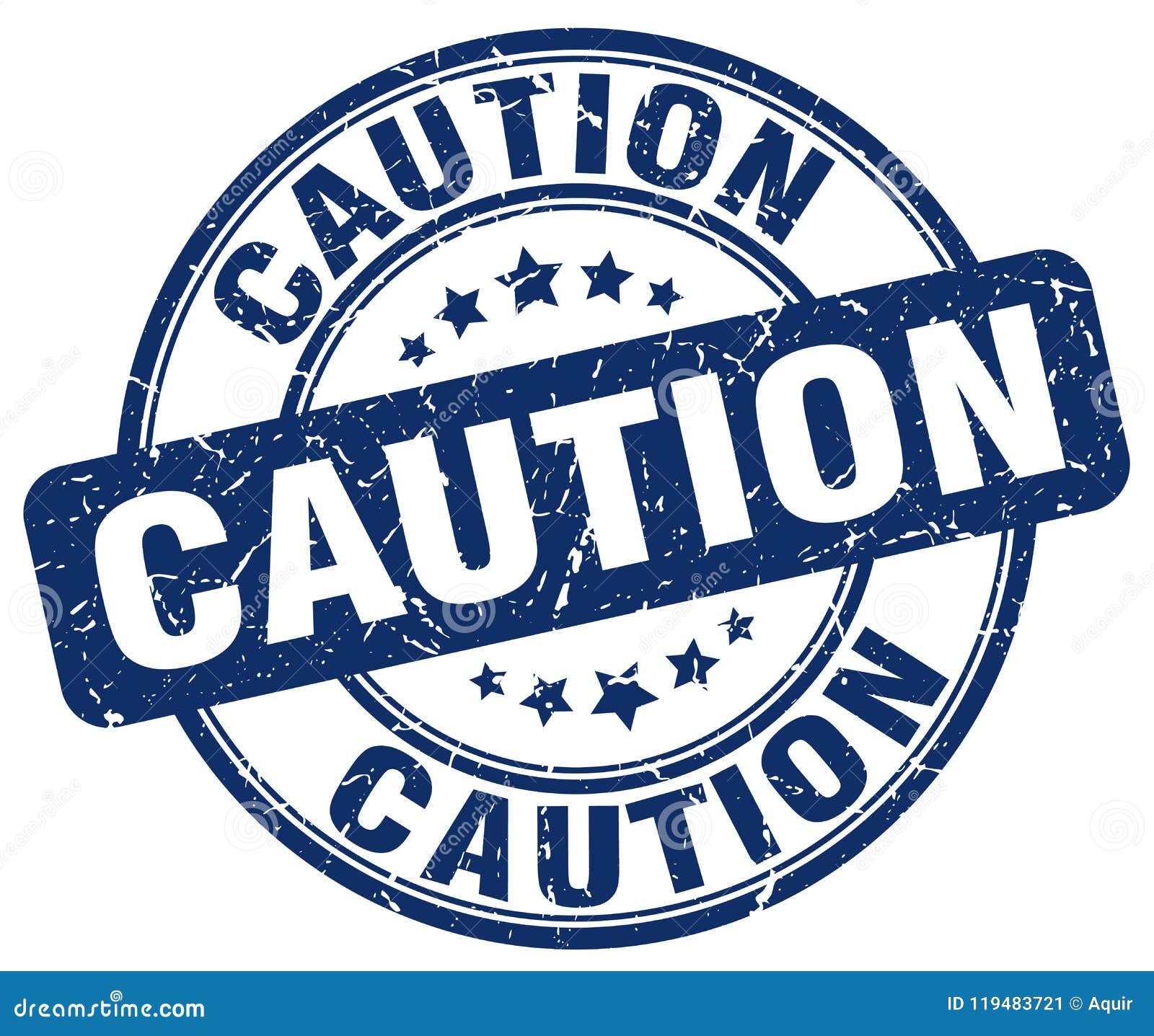 Caution blue stamp stock vector. Illustration of vintage - 119483721