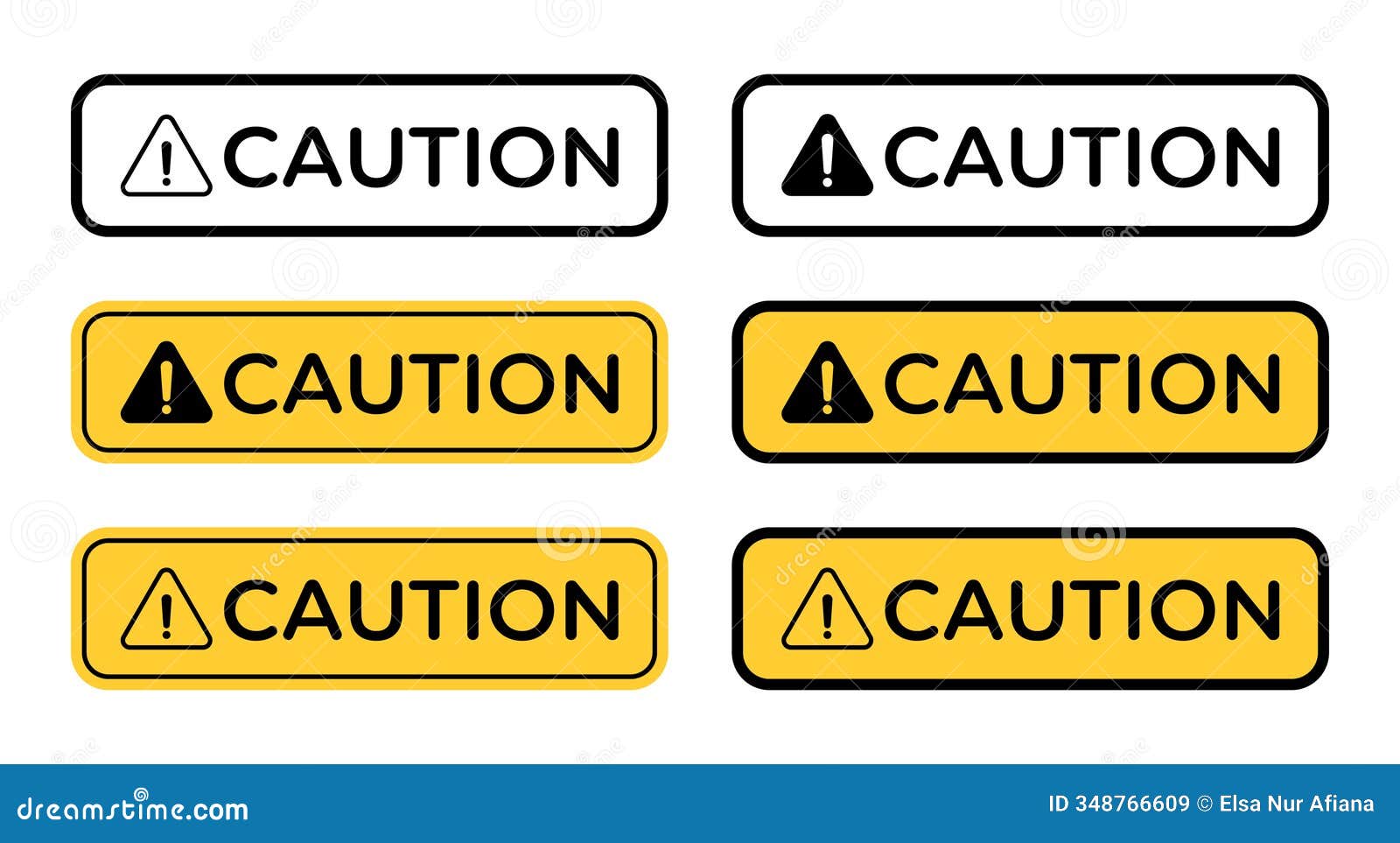 Caution Board, Hazard Warning Sign Icon Set Collection in Flat Design ...