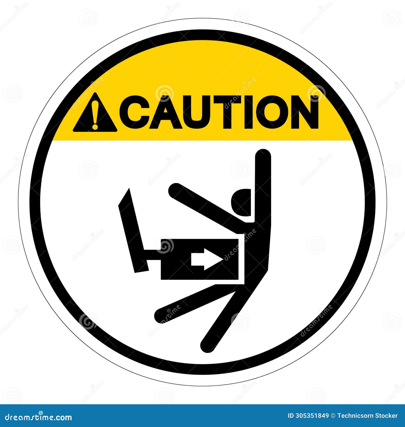 Caution Body Crush Force from Side Symbol Sign, Vector Illustration ...
