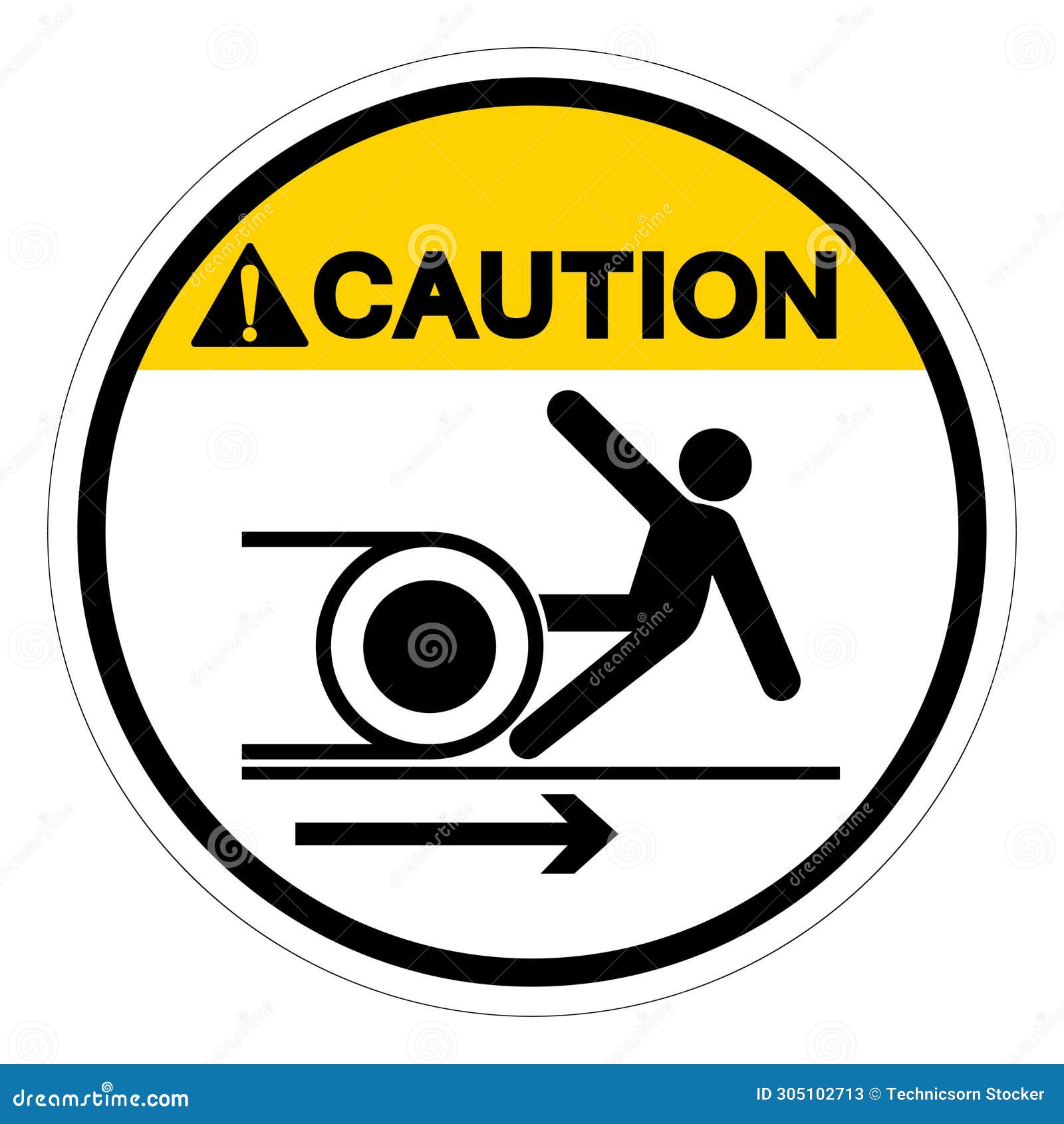 Caution Body in Rollers Symbol Sign, Vector Illustration, Isolate on ...