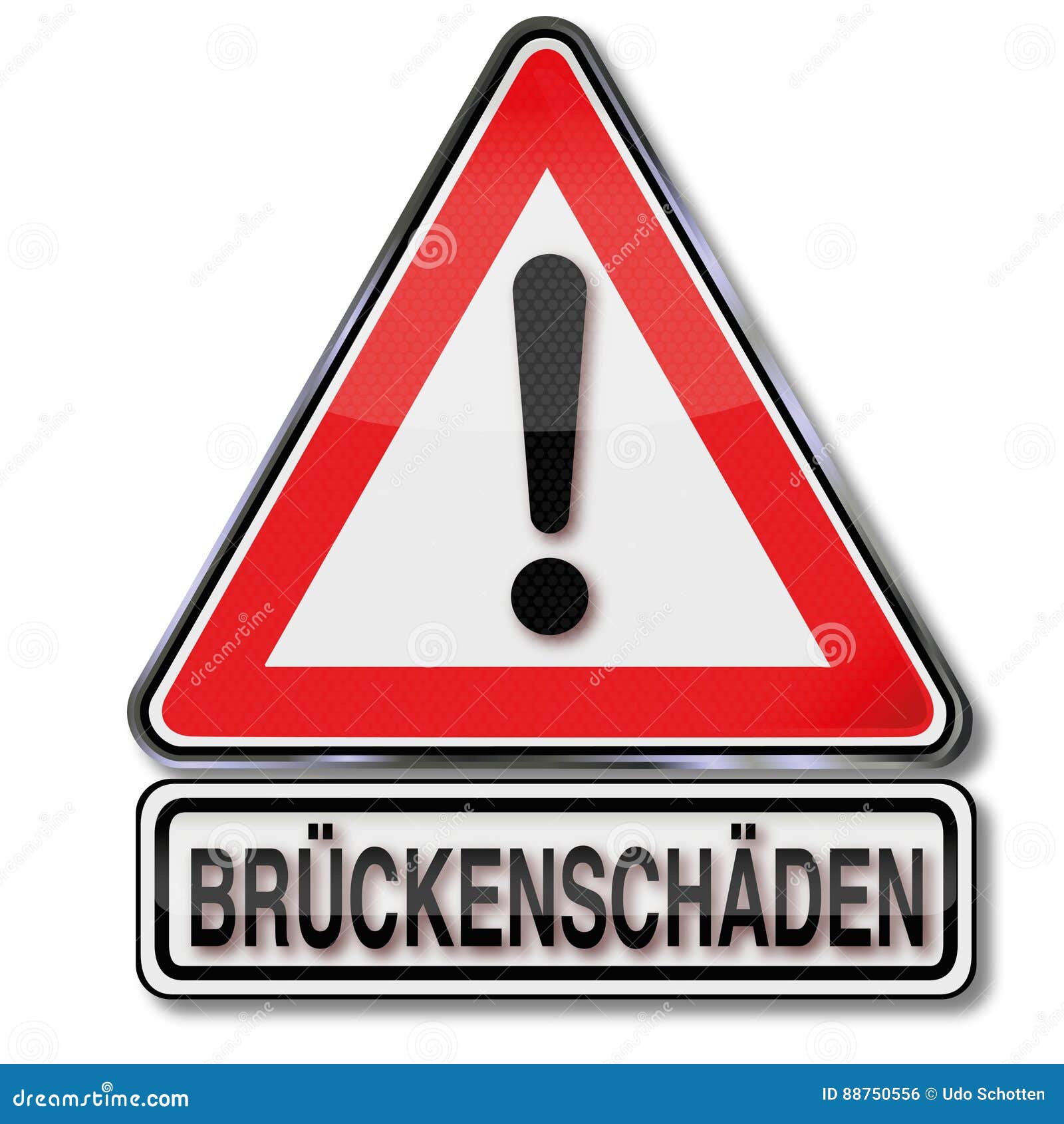 Caution bridge damage stock vector. Illustration of investment - 88750556