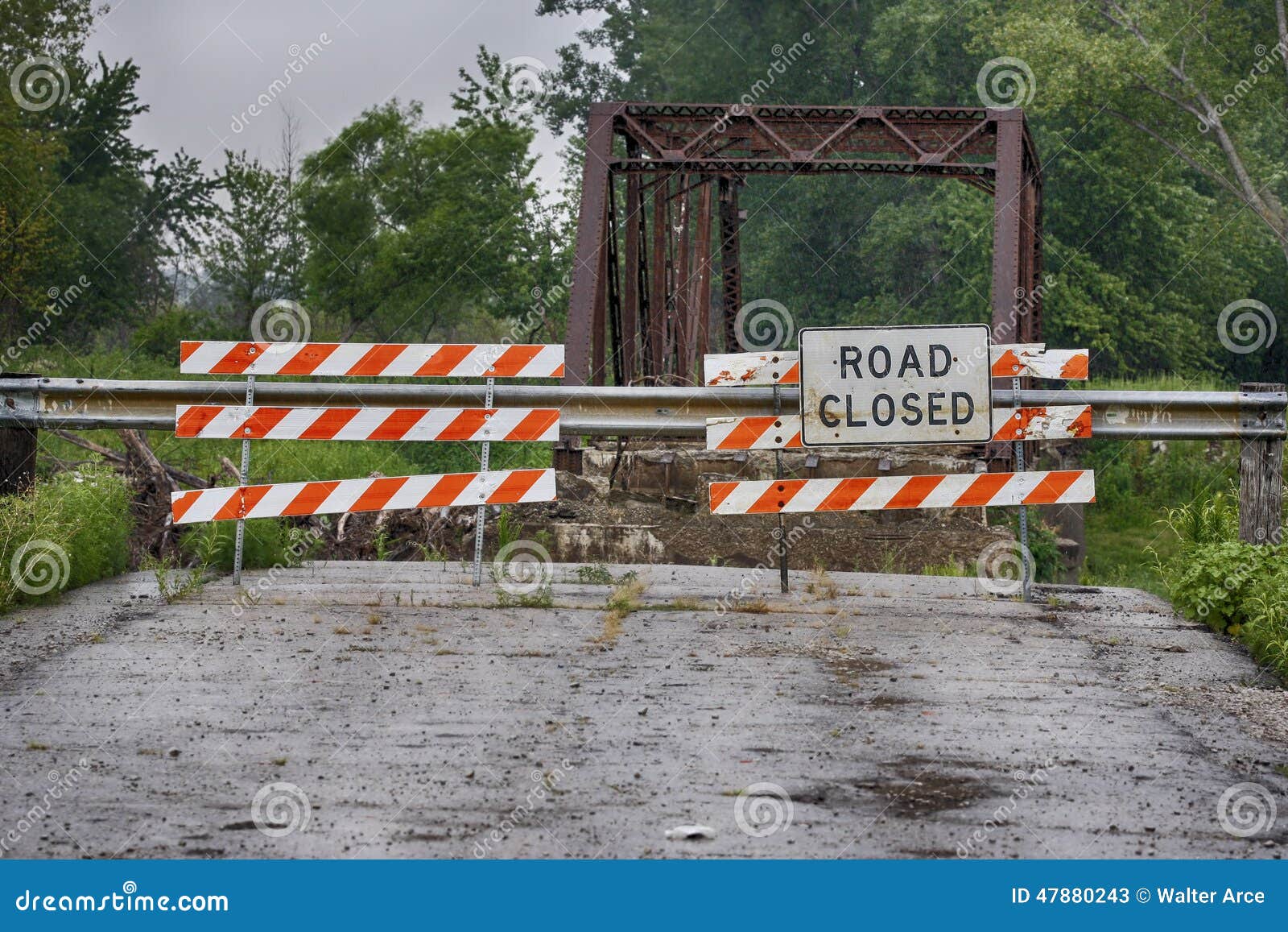 Caution Bridge Out stock image. Image of weather, hurricane - 47880243